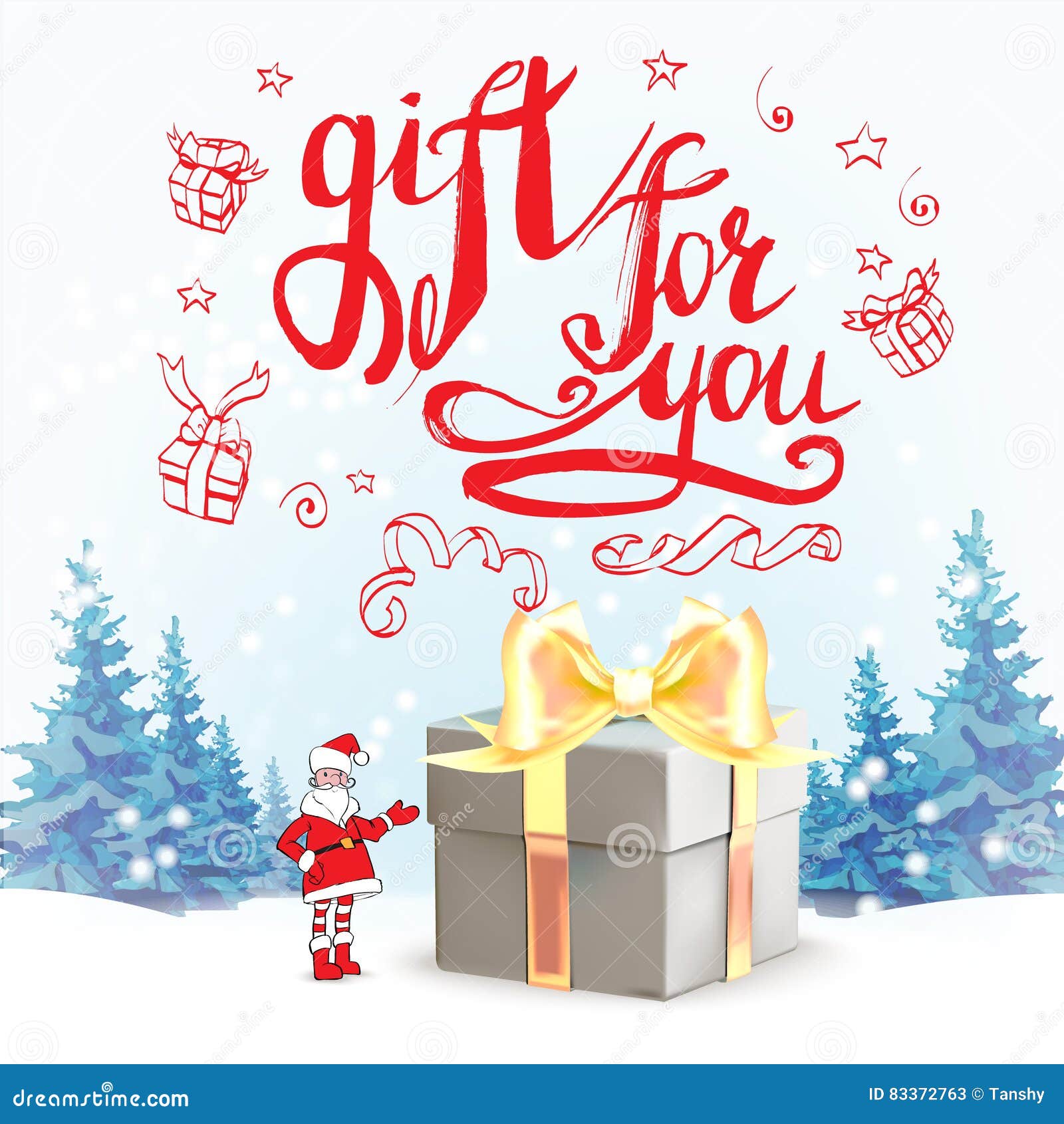 Lettering, a Gift for You. Vectors Stock Vector - Illustration of silk ...