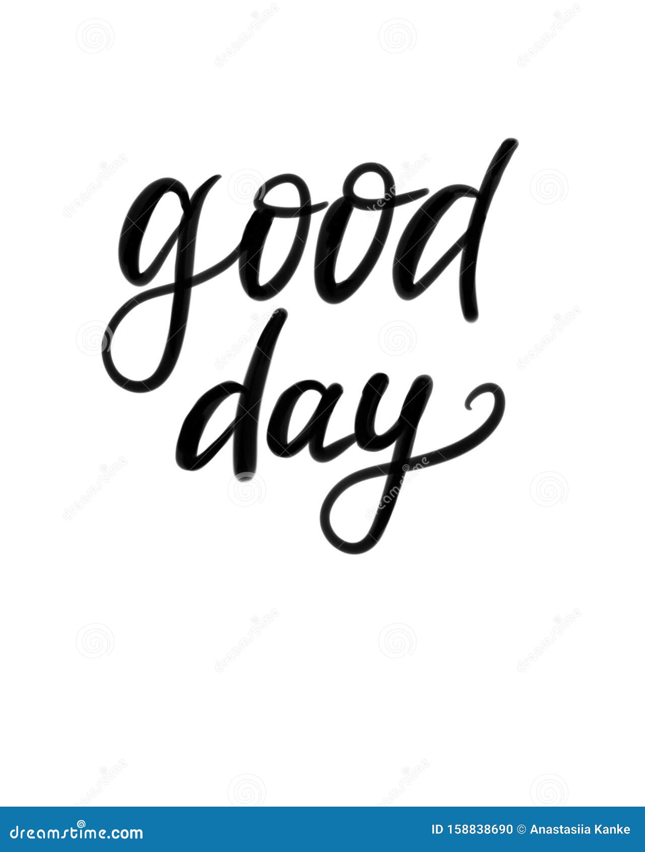 Lettering `good Day`. Lettering Postcard Stock Illustration ...