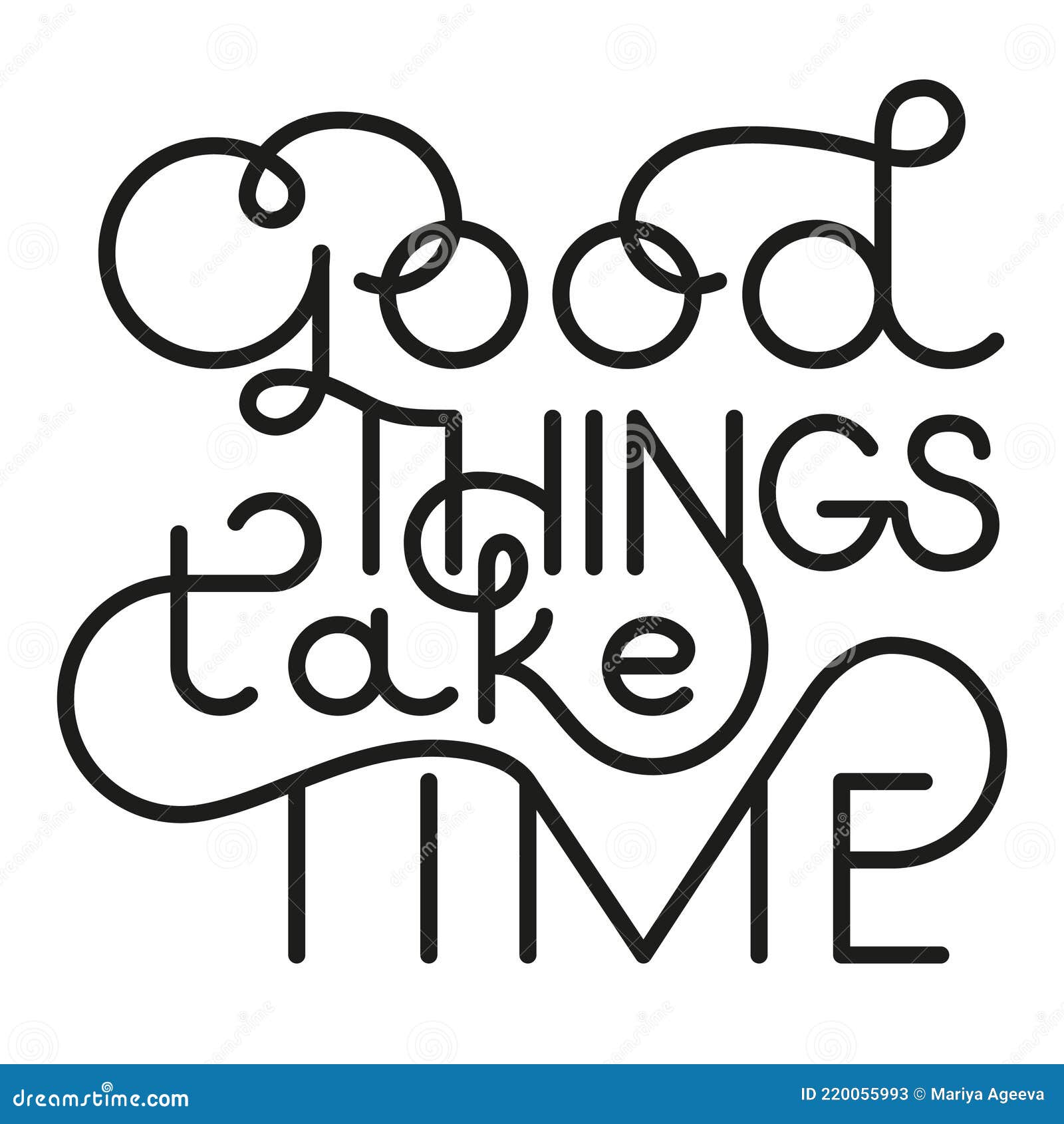 Lettering Good Things Take Time Stock Vector - Illustration of ...