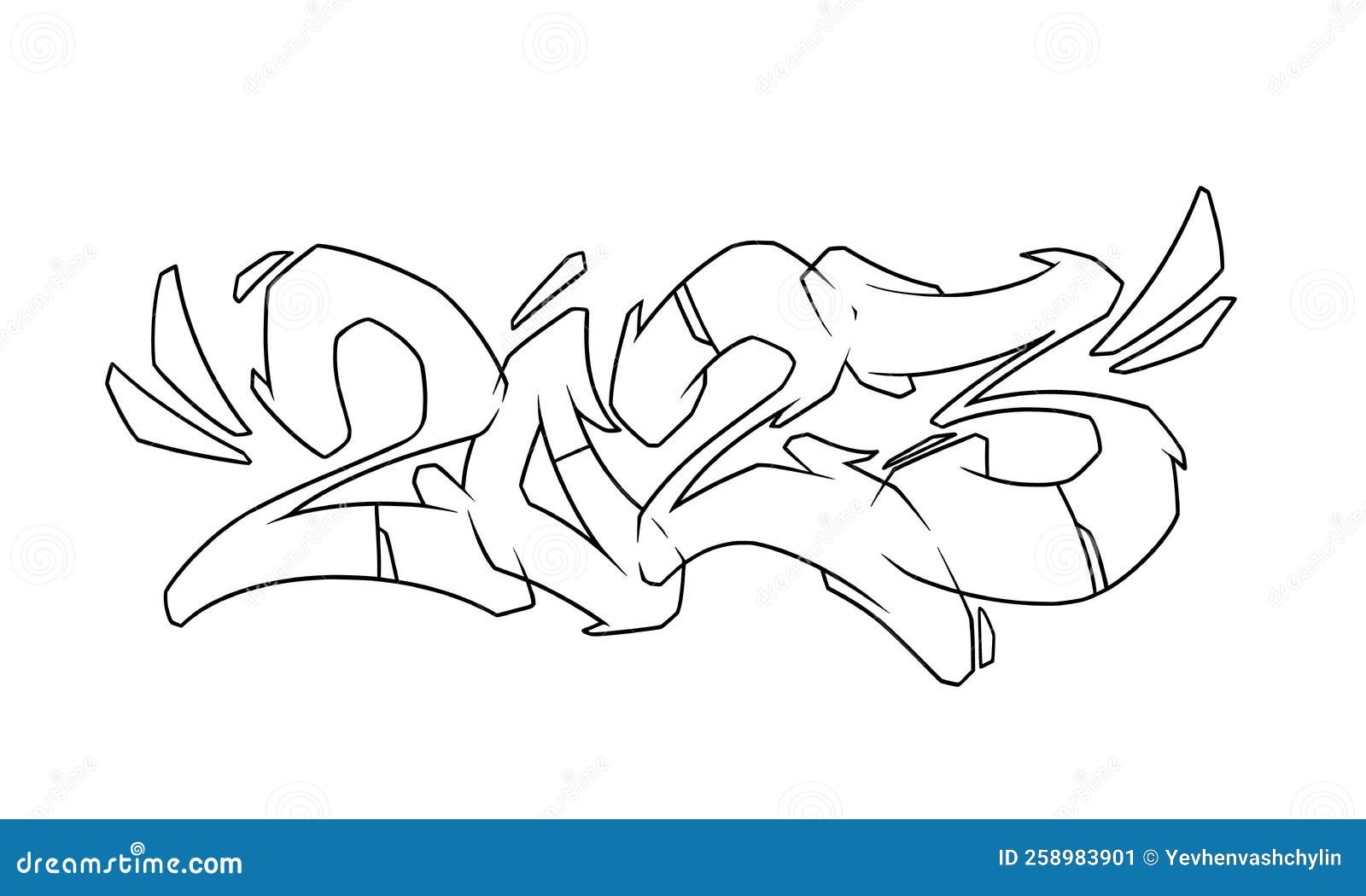 Lettering 2023 in Graffiti Style. Vector Illustration Template. Stock ...