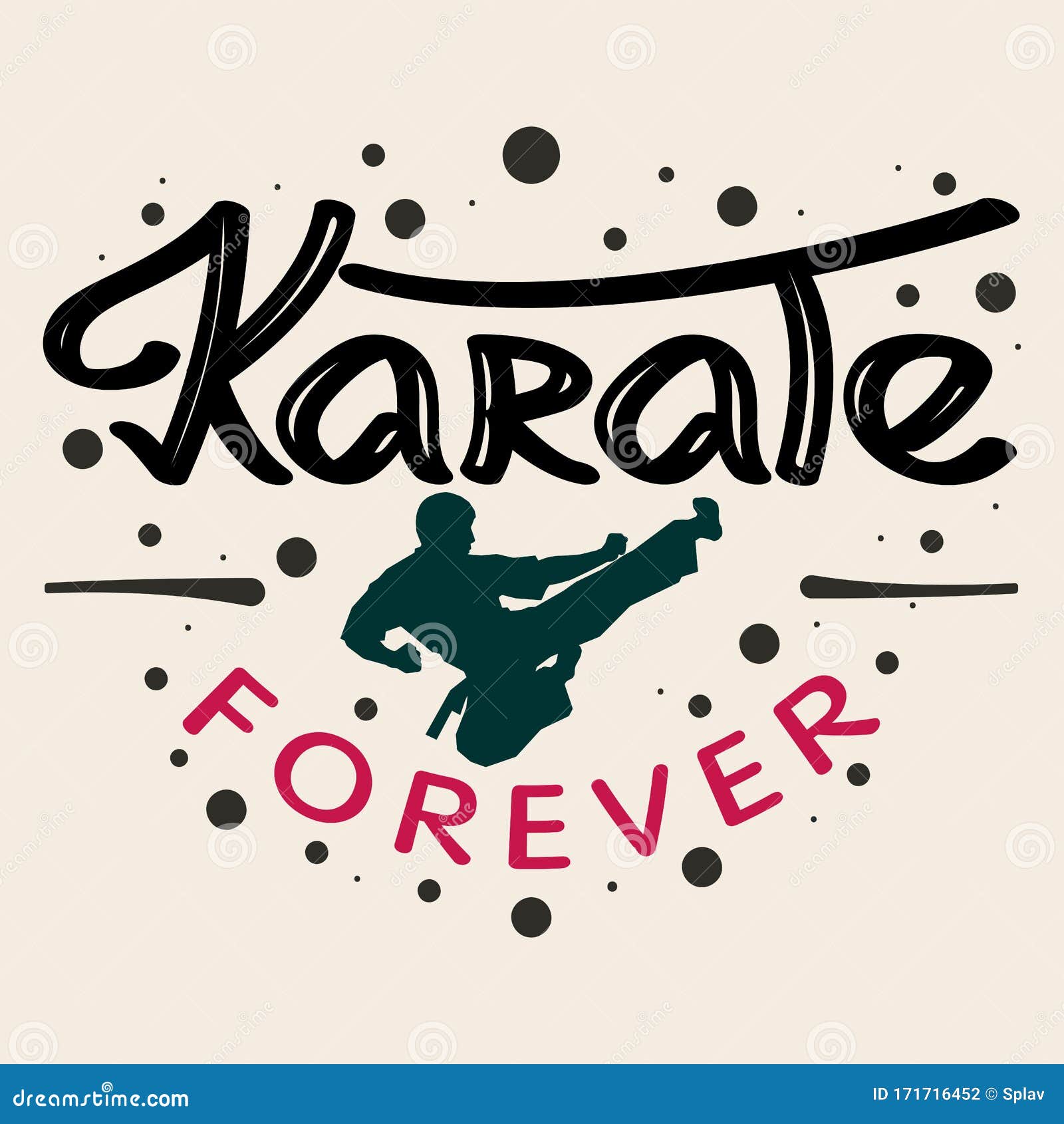 Lettering. Handwritten Text - Karate Forever. Stock Vector ...