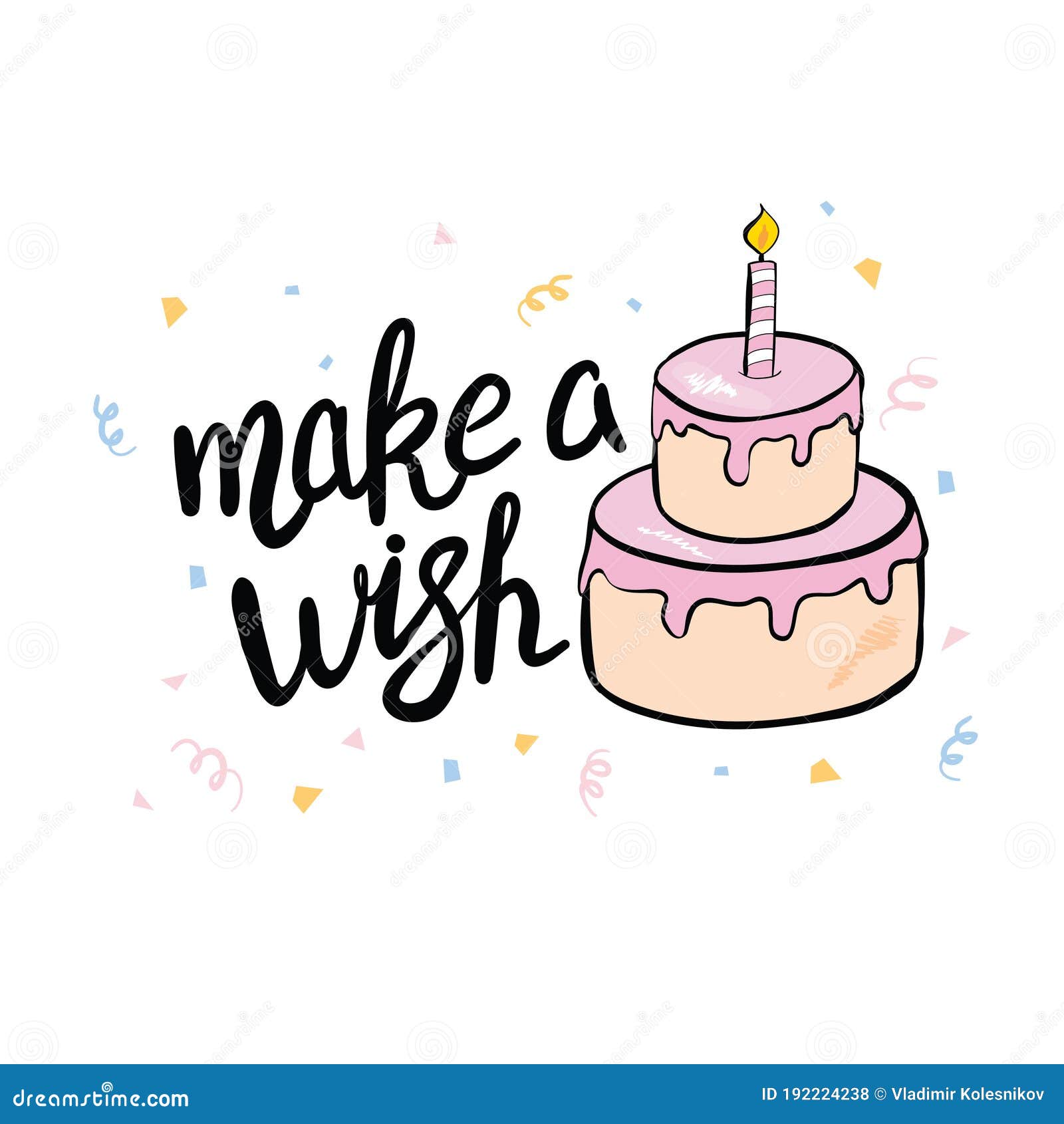 Lettering. Happy Birthday Hand-drawn Card. Vector Illustration Stock ...