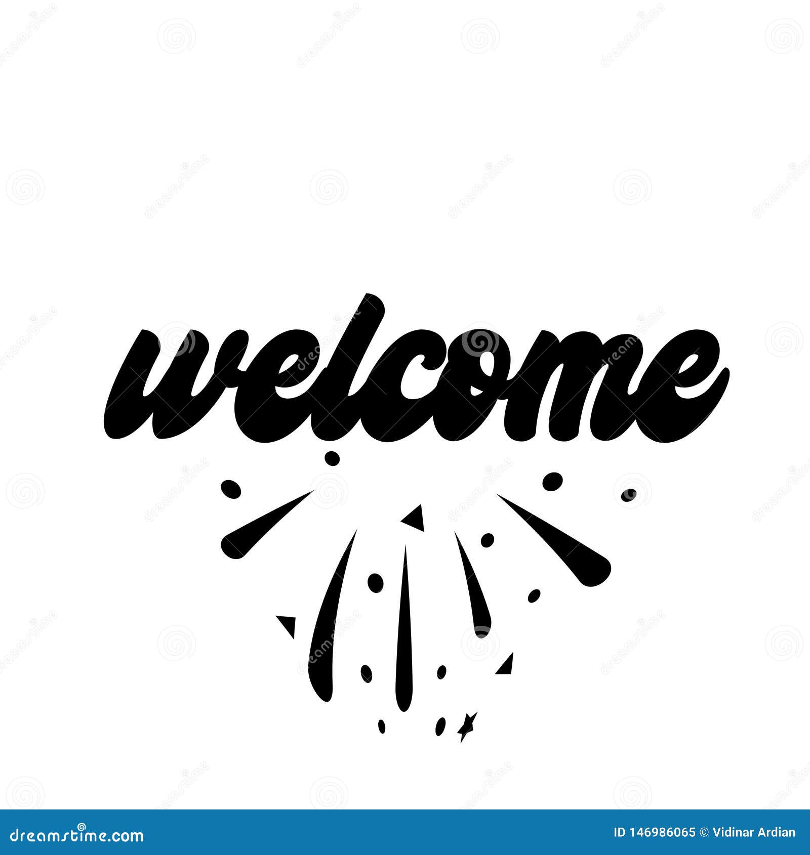 Lettering Hello Welcome Wrote by Brush. Hello Welcome Calligraphy Stock ...