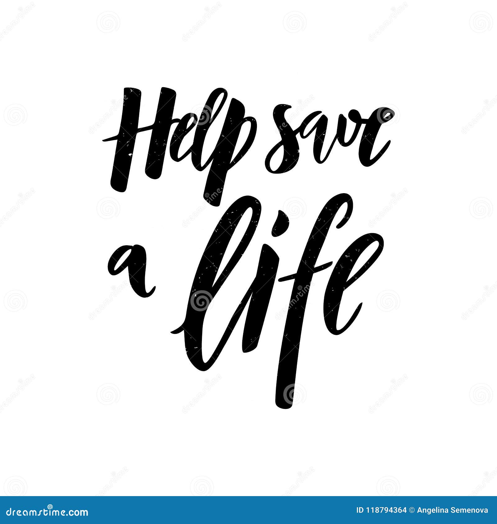 Lettering Help Save a Life Typographic Composition. Stock Vector ...