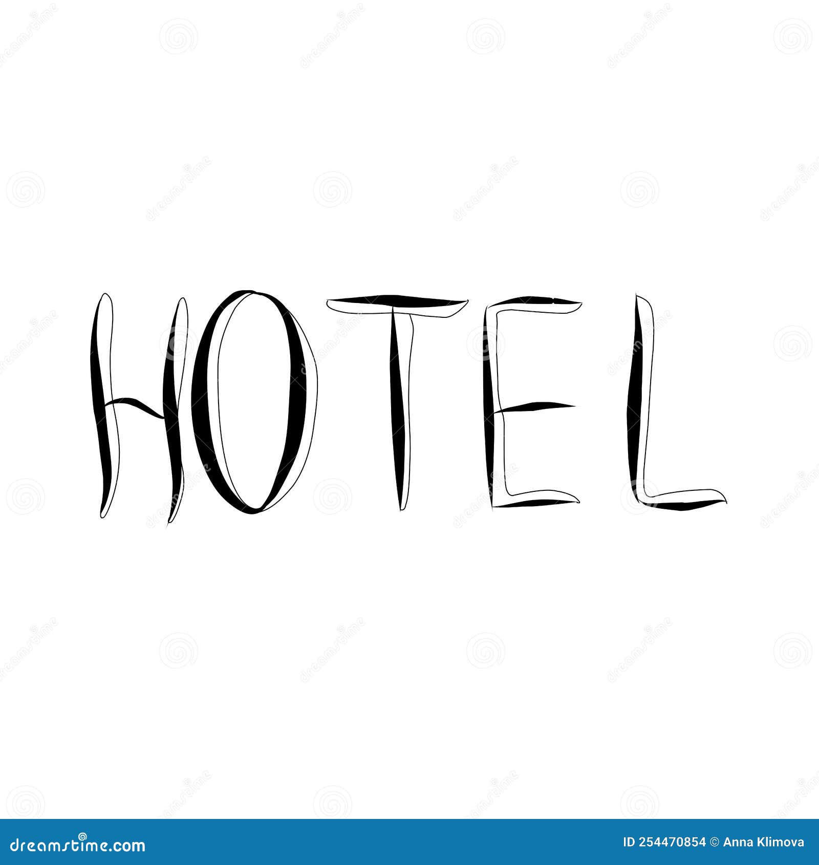 Lettering Hotel Isolated on Background in Doodle Style Stock Vector ...