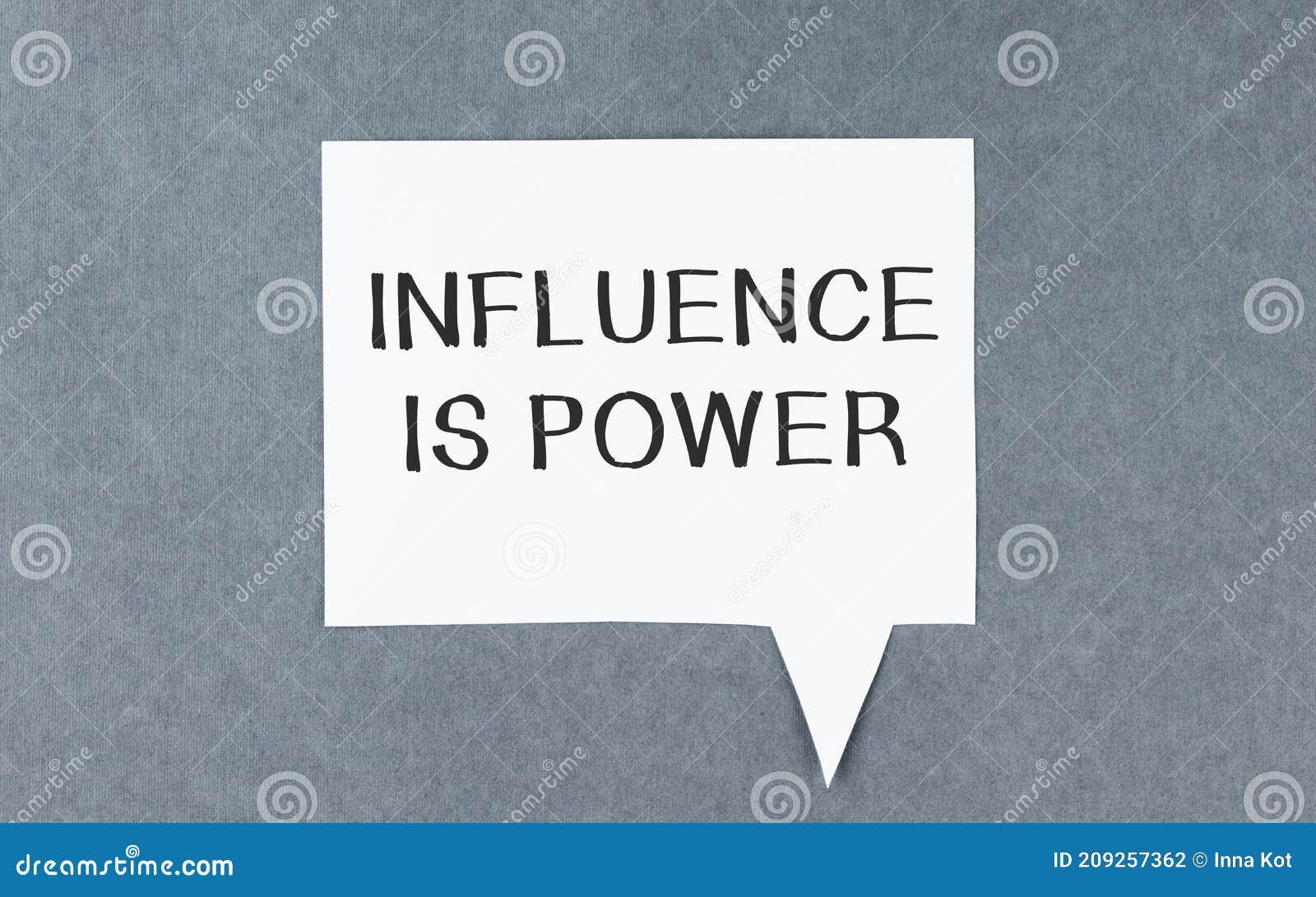 Lettering Influence is Power, in a Frame Stock Photo - Image of partner ...