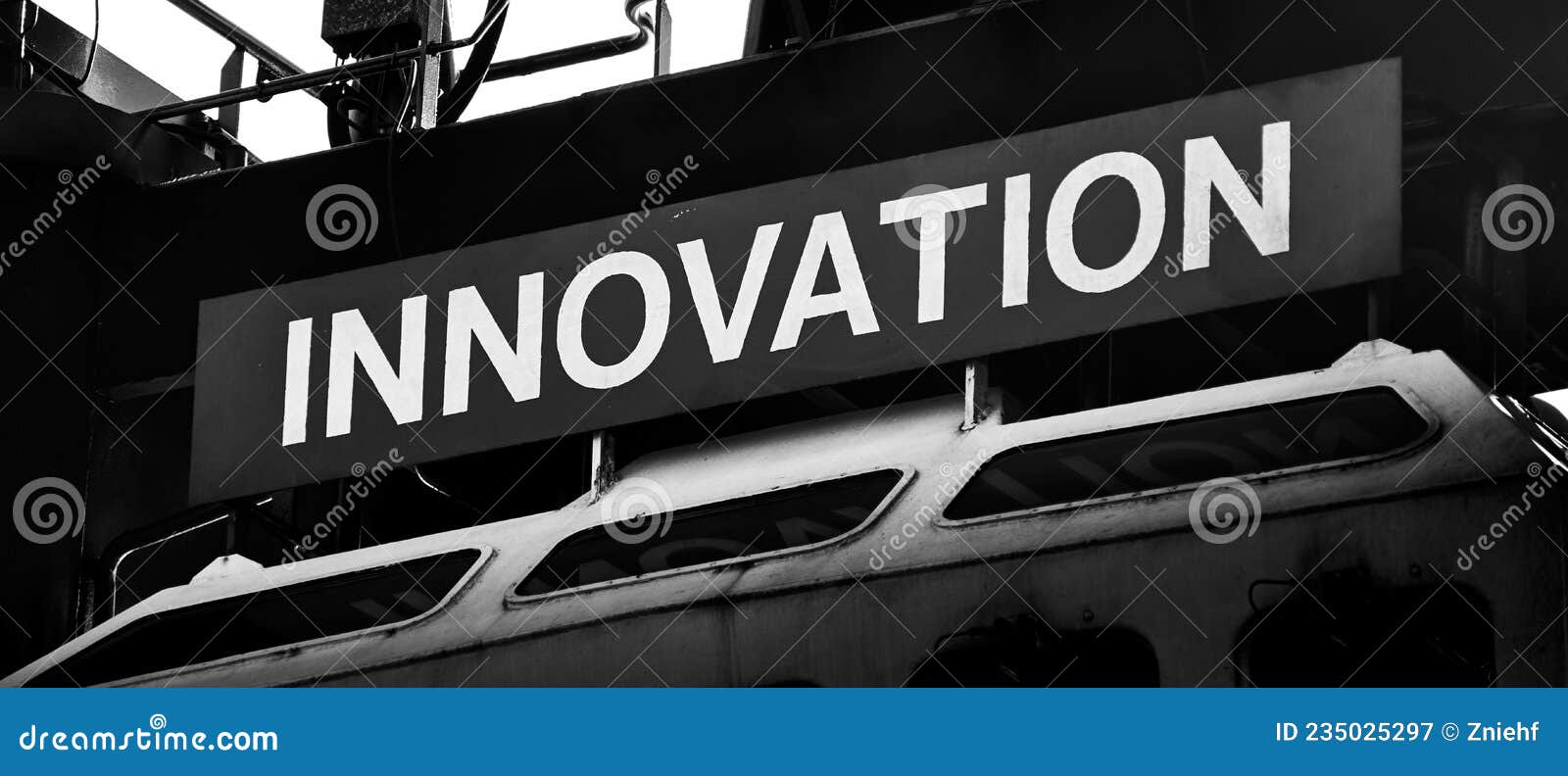 Lettering Innovation in White on Red Background Stock Image - Image of ...