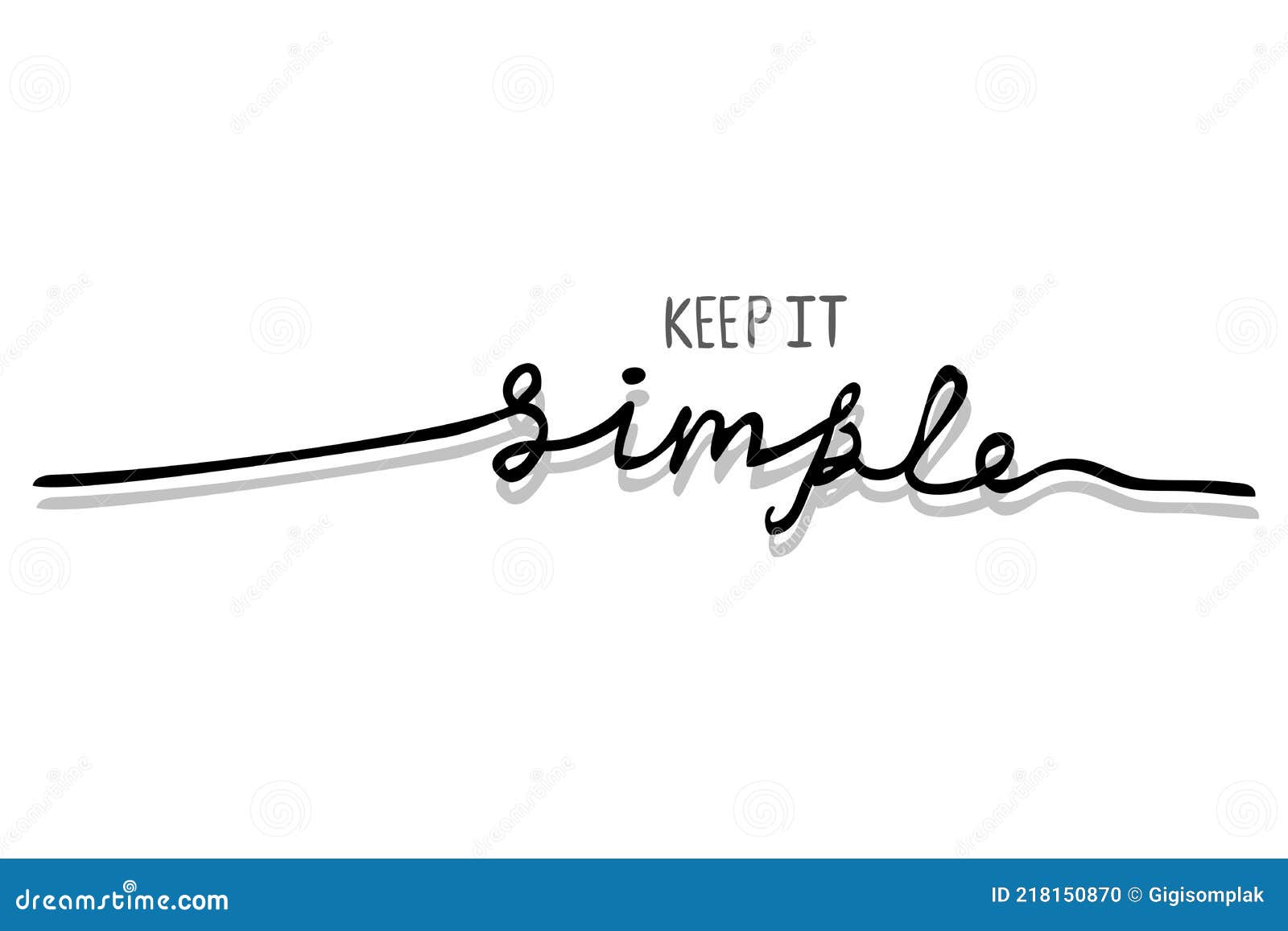 Vector Lettering, Keep it Simple, Isolated on White Stock Vector ...