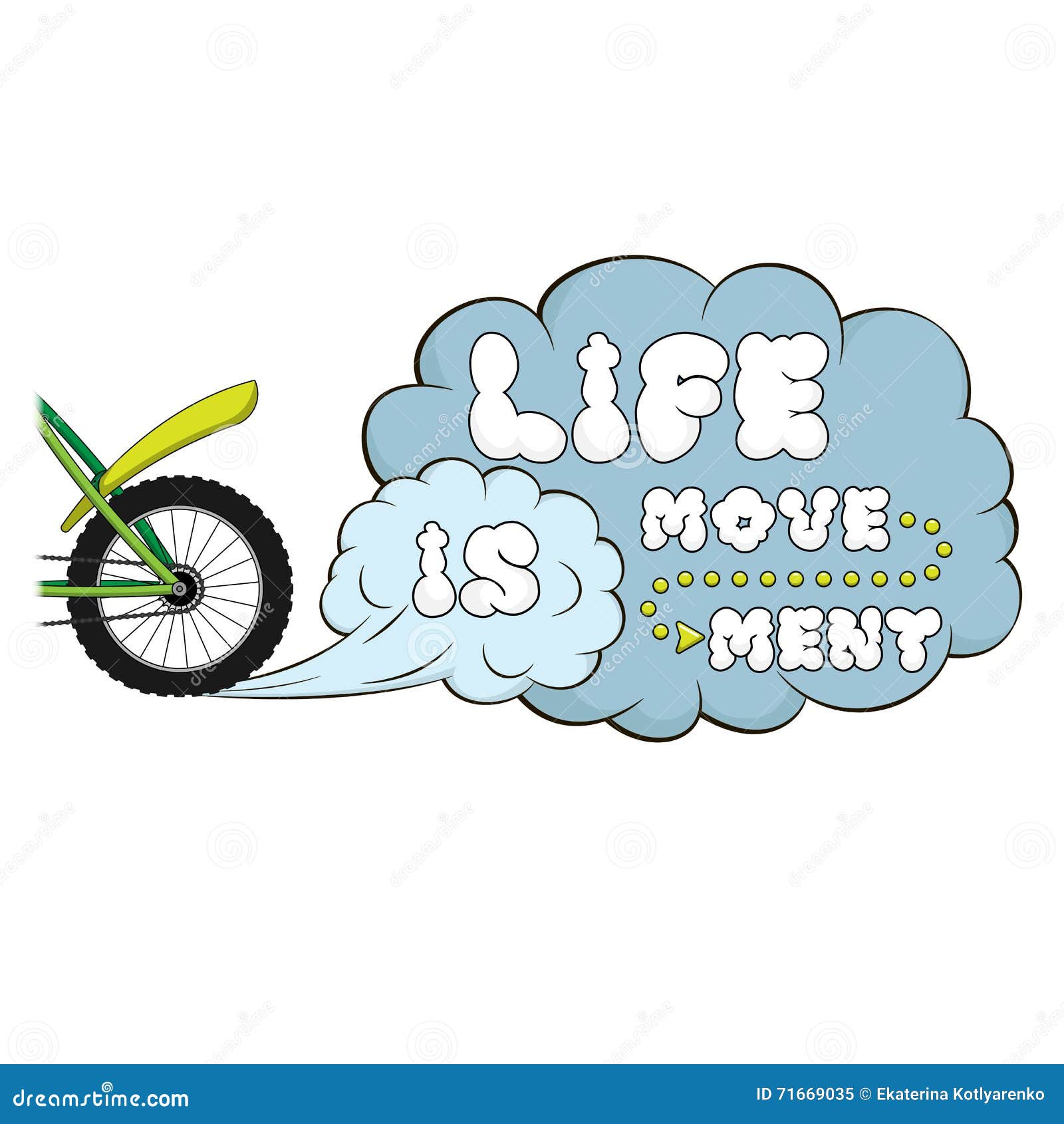 Lettering. Life is Movement Stock Vector - Illustration of ride, banner ...