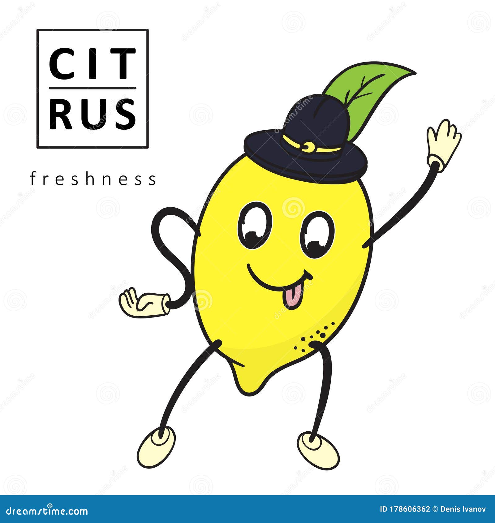 Lettering Logo - Citrus Freshness with Funny Cute Lemon Stock Vector ...