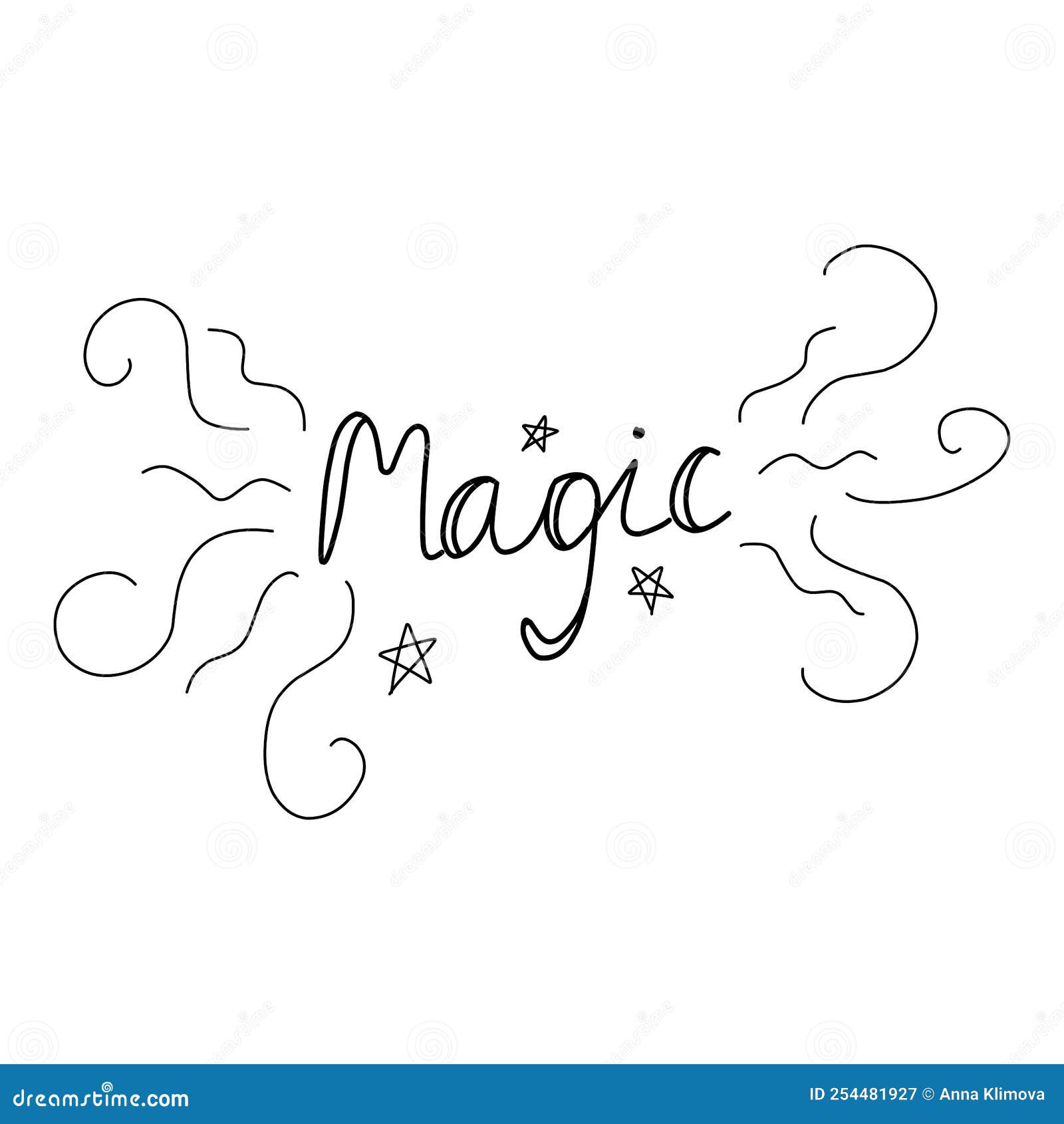 Lettering Magic with Decorative Elements in Doodle Style Stock Vector ...