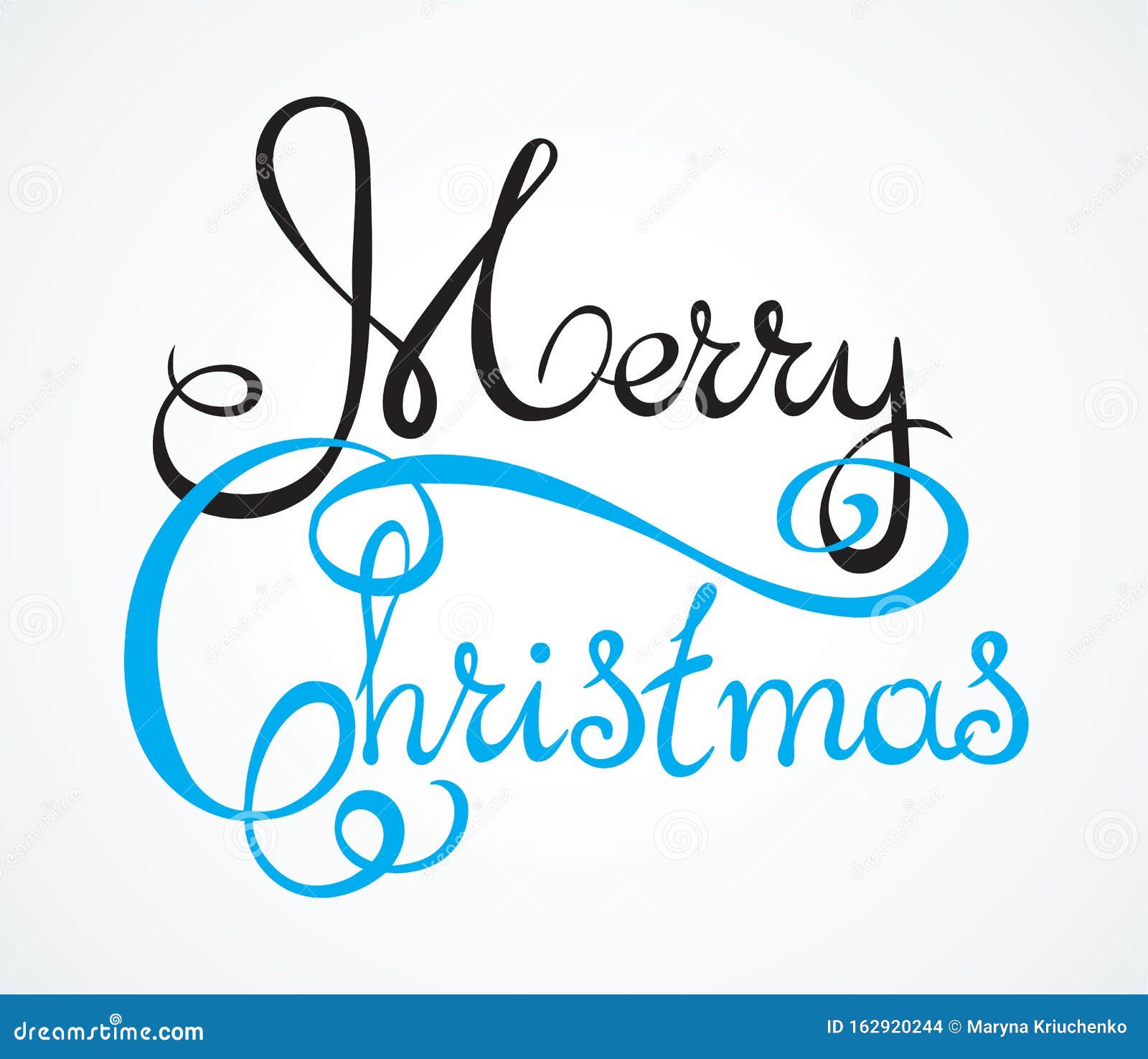 Lettering Merry Christmas. Vector Drawing Stock Vector - Illustration ...