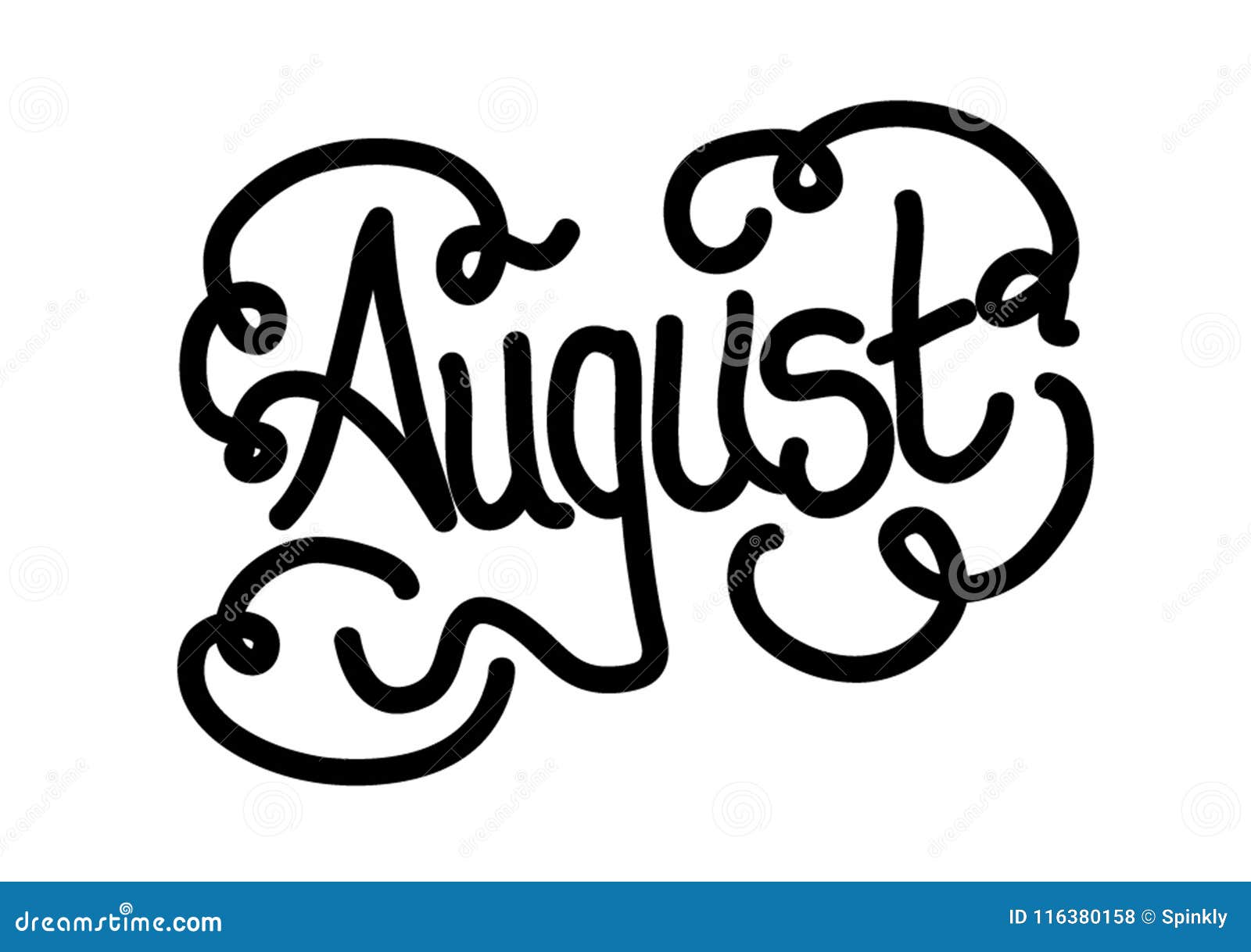 Lettering for the Month of August Stock Illustration - Illustration of ...