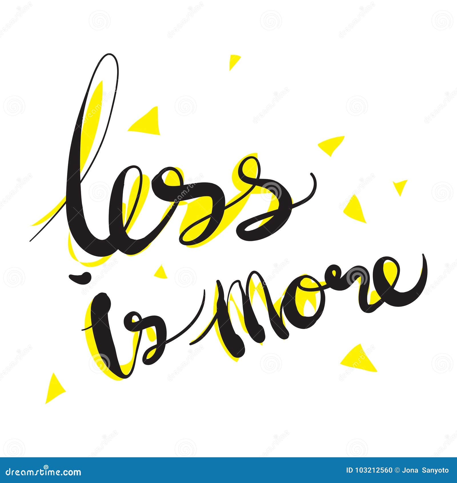 Lettering less is More Vector Illustration Stock Vector - Illustration ...