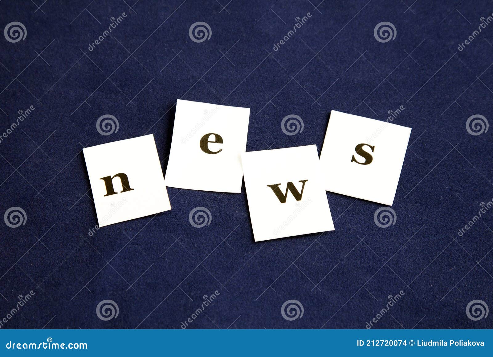 Lettering News on Paper on Blue Background Stock Photo - Image of white ...