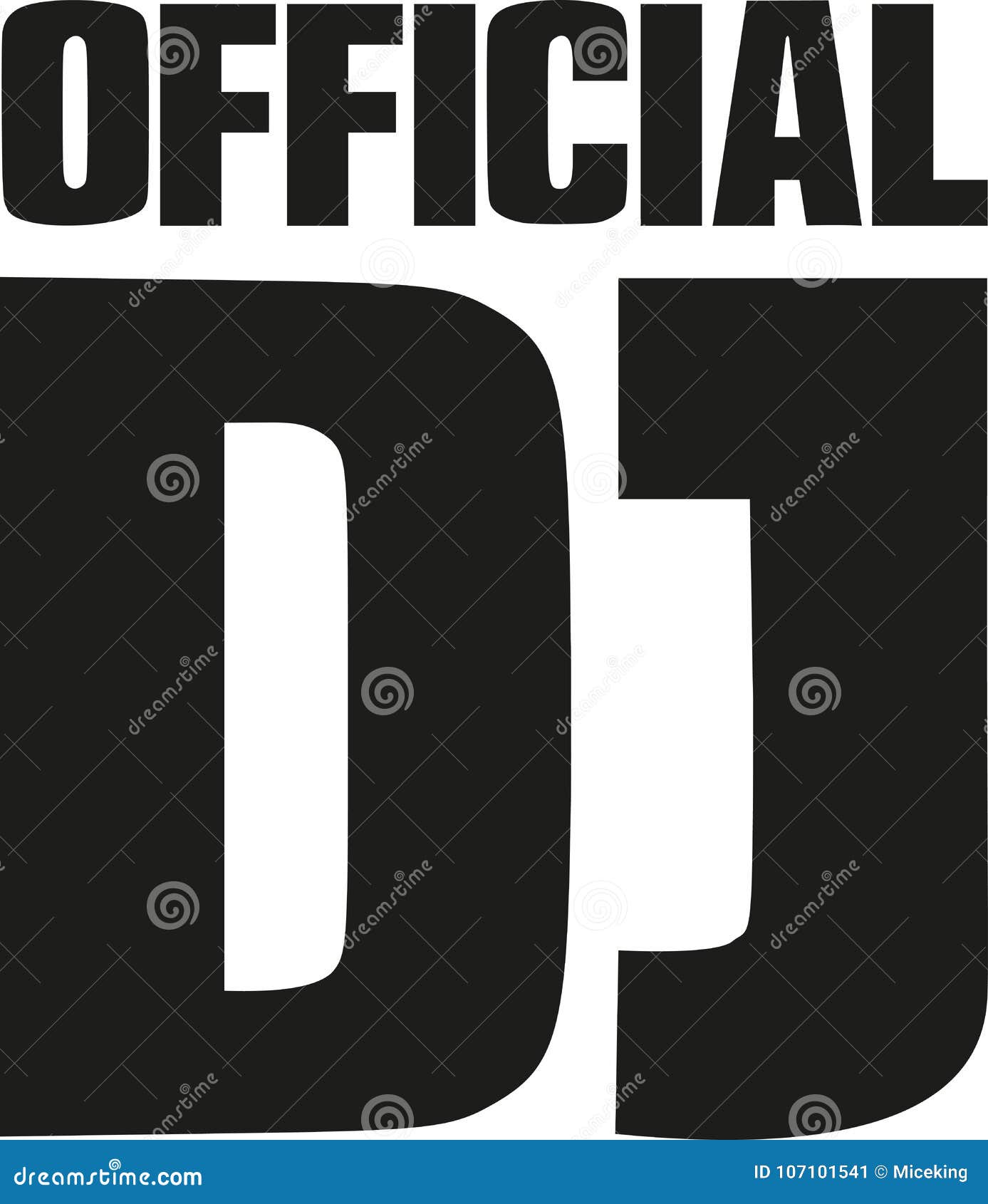 Lettering - official DJ stock vector. Illustration of silhouette ...
