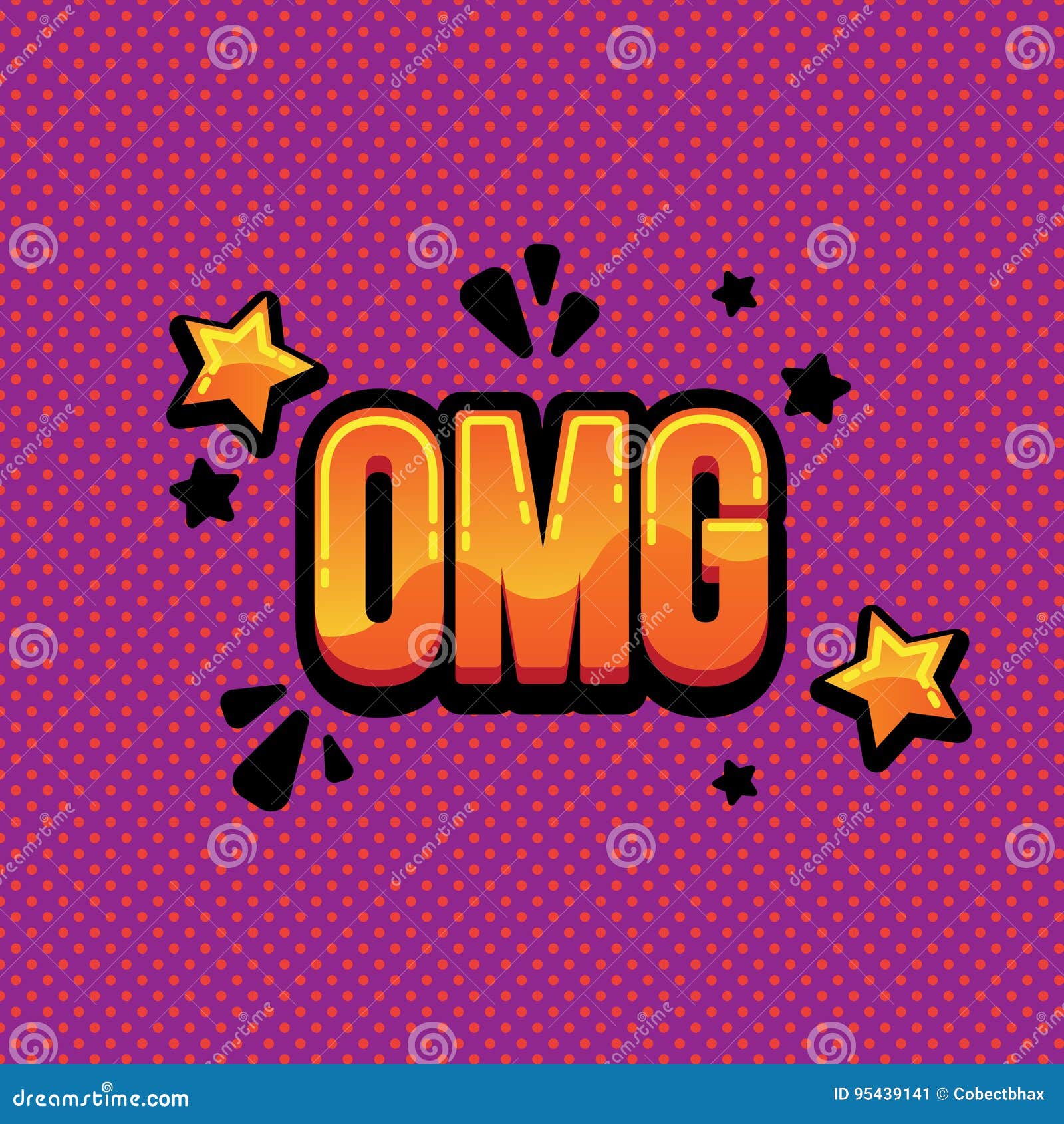 Lettering Omg Comic Text. Bright Vector Illustration Comic Text Omg ...