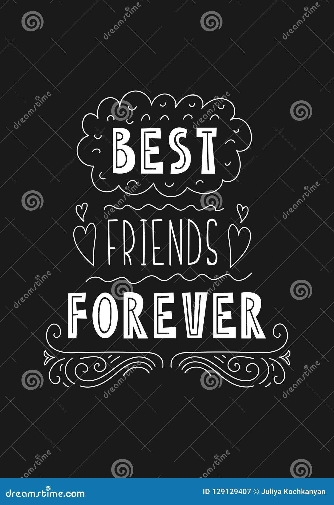 Lettering Phrase - Best Friends Forever Stock Vector - Illustration of ...