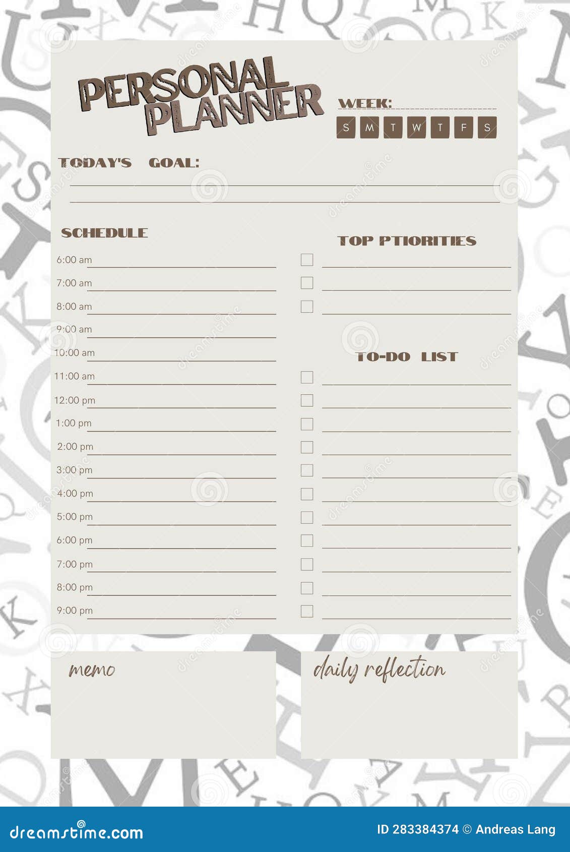 Lettering Planner Digital Planning Insert Sheet Printable Page Template ...