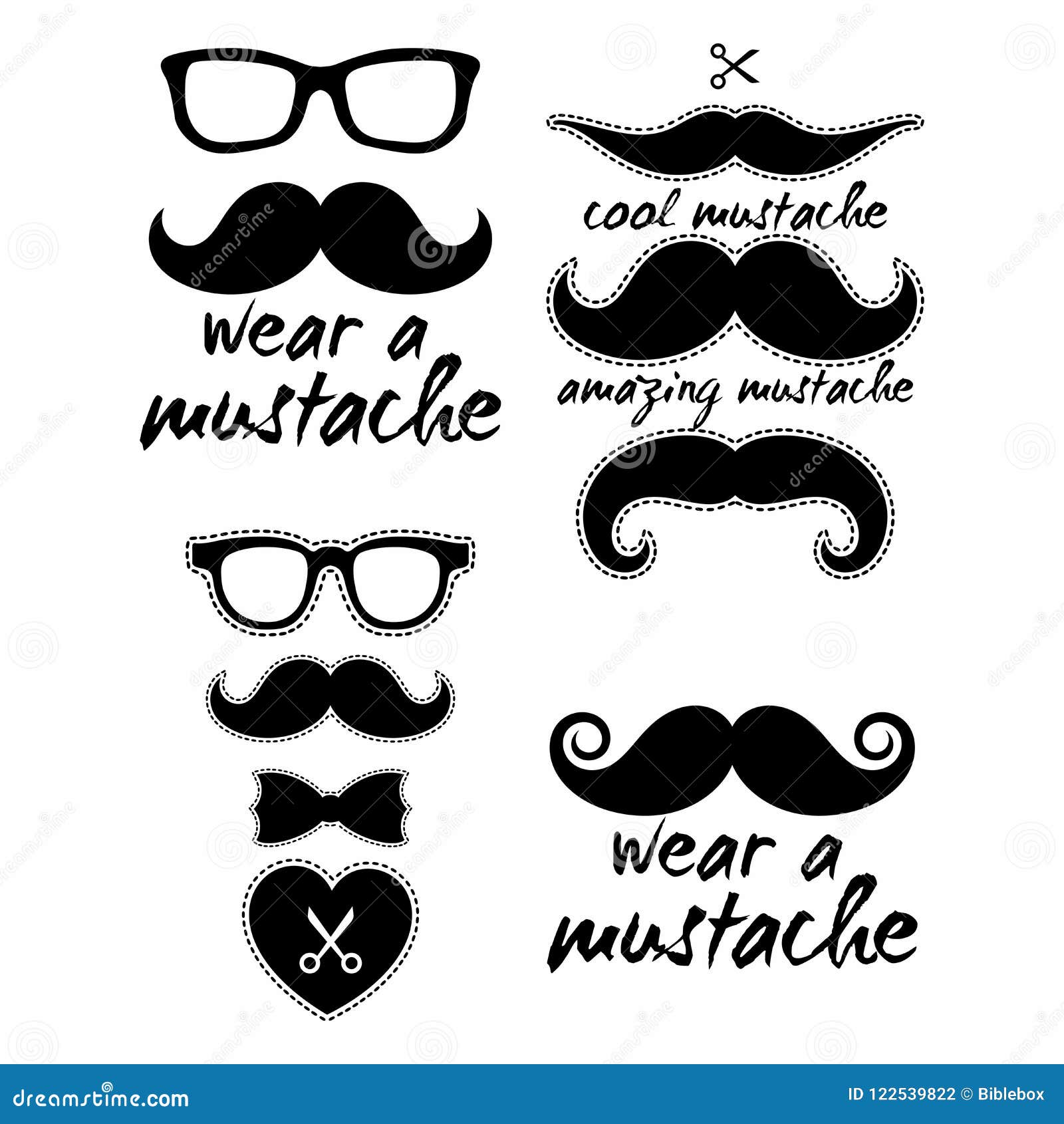 Lettering and Prints about Mustaches. Stock Vector - Illustration of ...