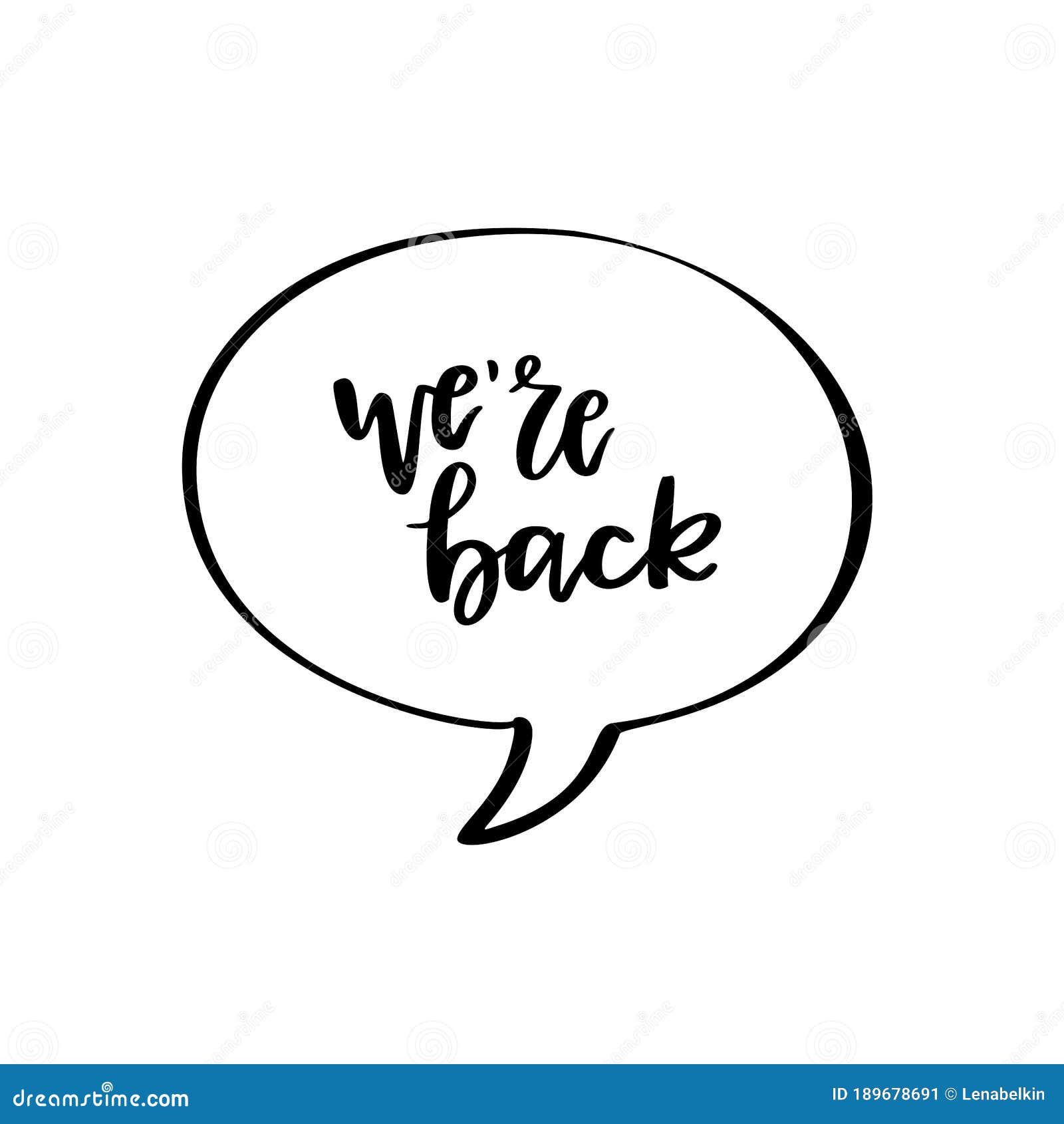 We are back lettering stock illustration. Illustration of greeting ...