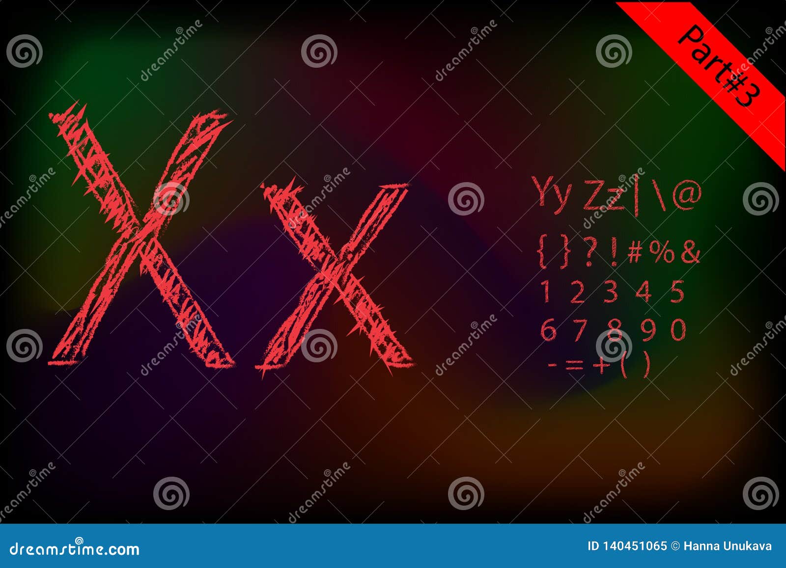Lettering Red Font Isolated on Gradient Background. Texture Alphabet ...