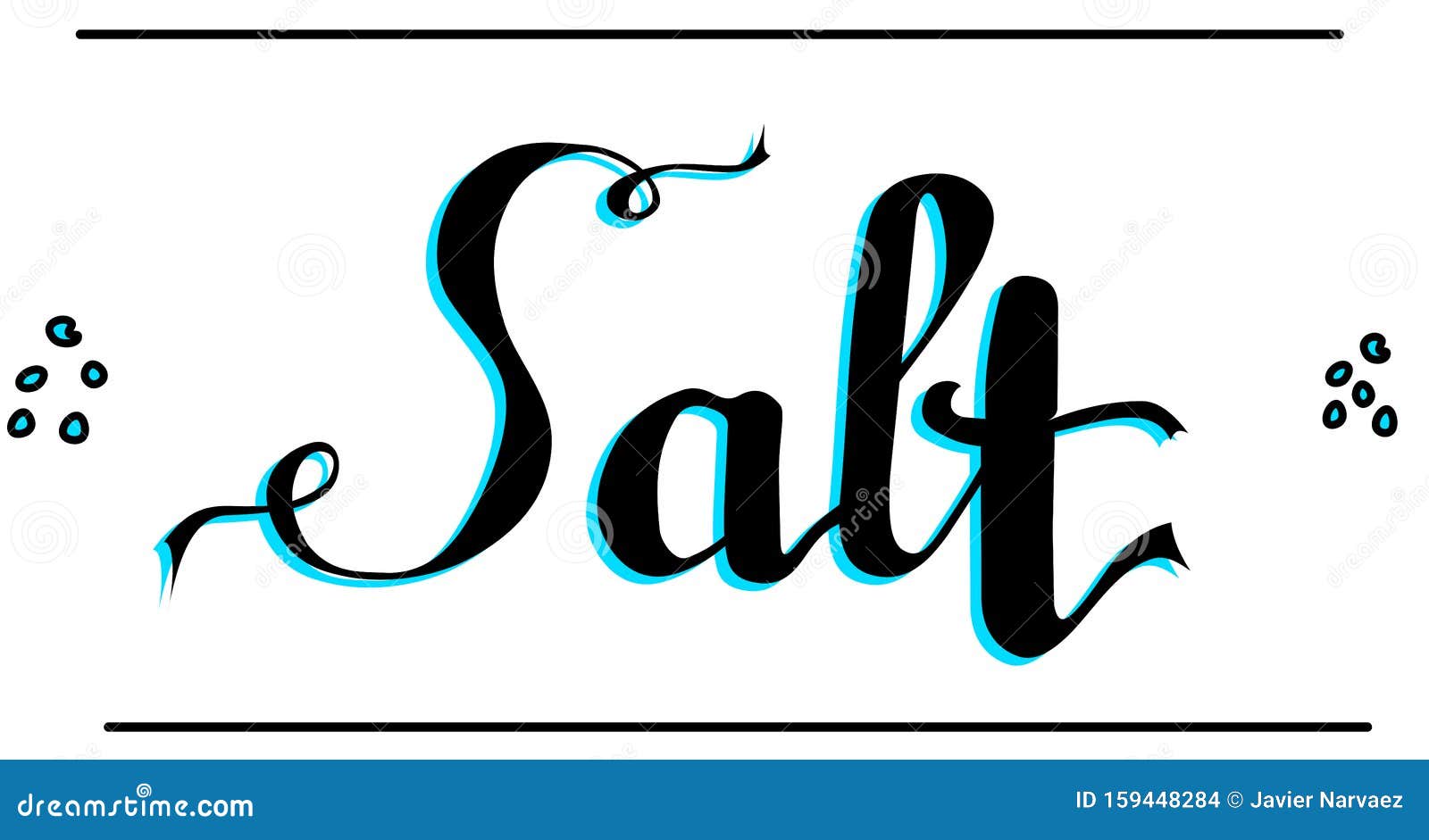 Lettering `Salt` in Black and White Background Stock Vector ...