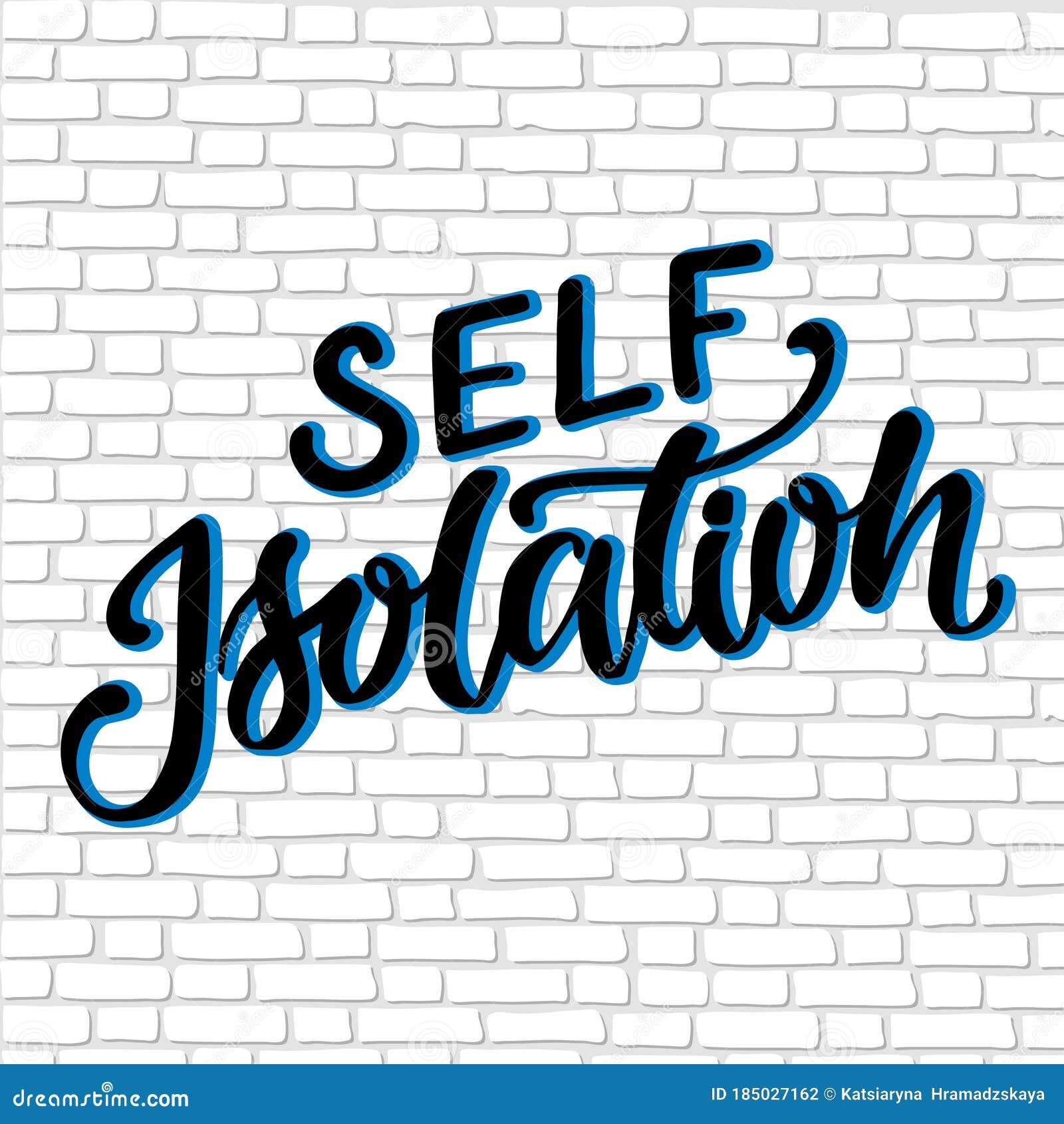 Lettering Self Isolation stock vector. Illustration of letter - 185027162