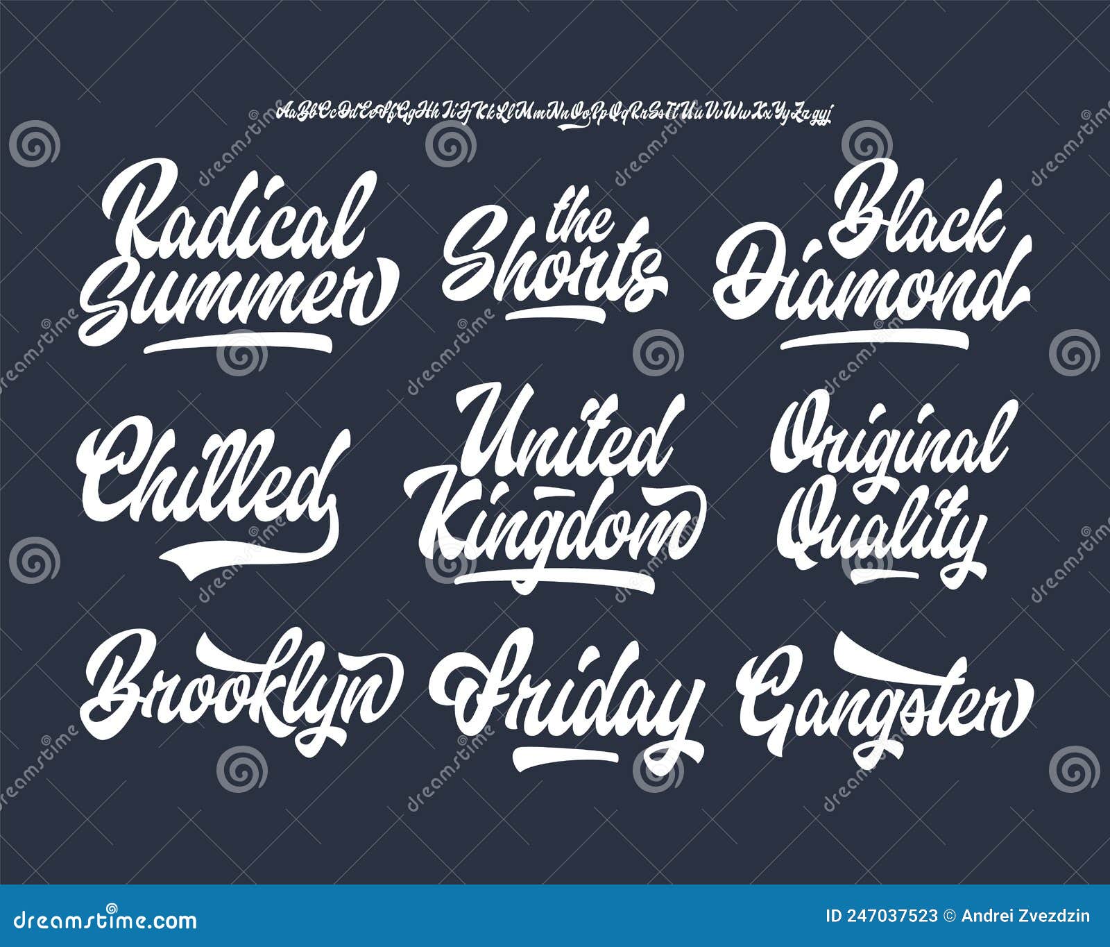 Lettering Set with Original Script Font Vector Stock Vector ...