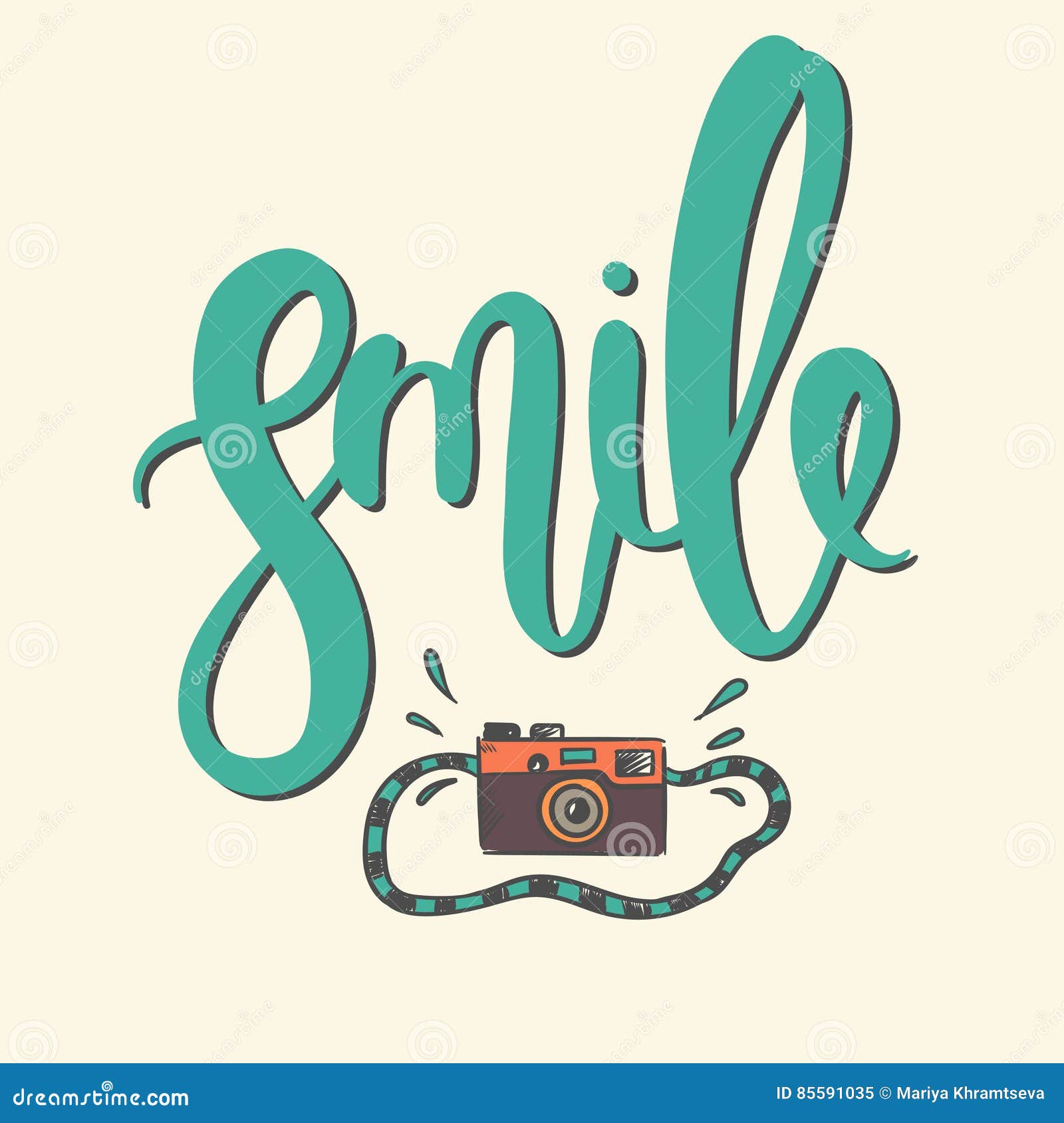 Lettering Smile hand drawn stock vector. Illustration of decoration ...