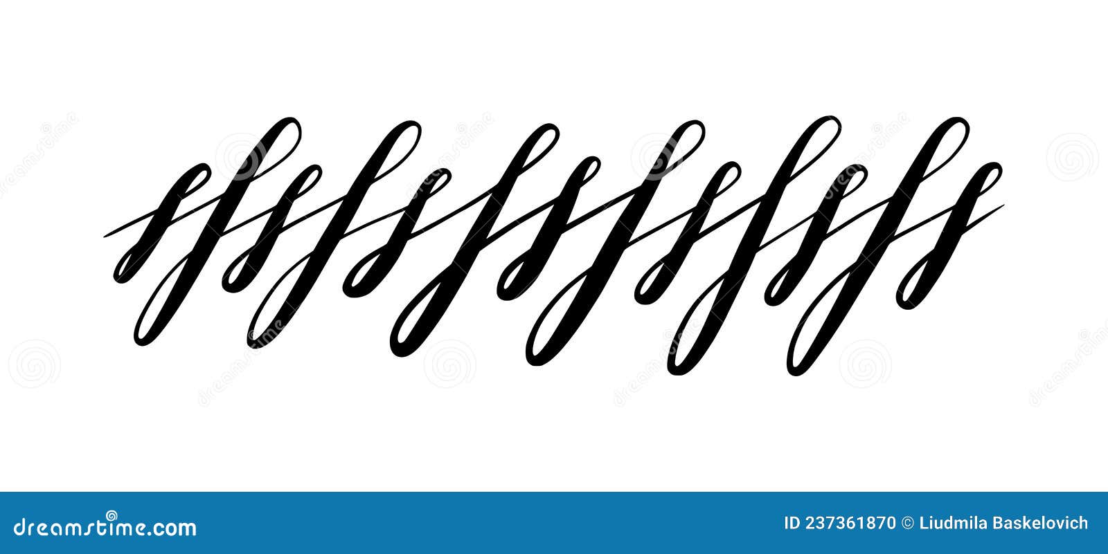 Lettering Squiggles and Swirls. Hand Drawn Calligraphic Element. Vector ...