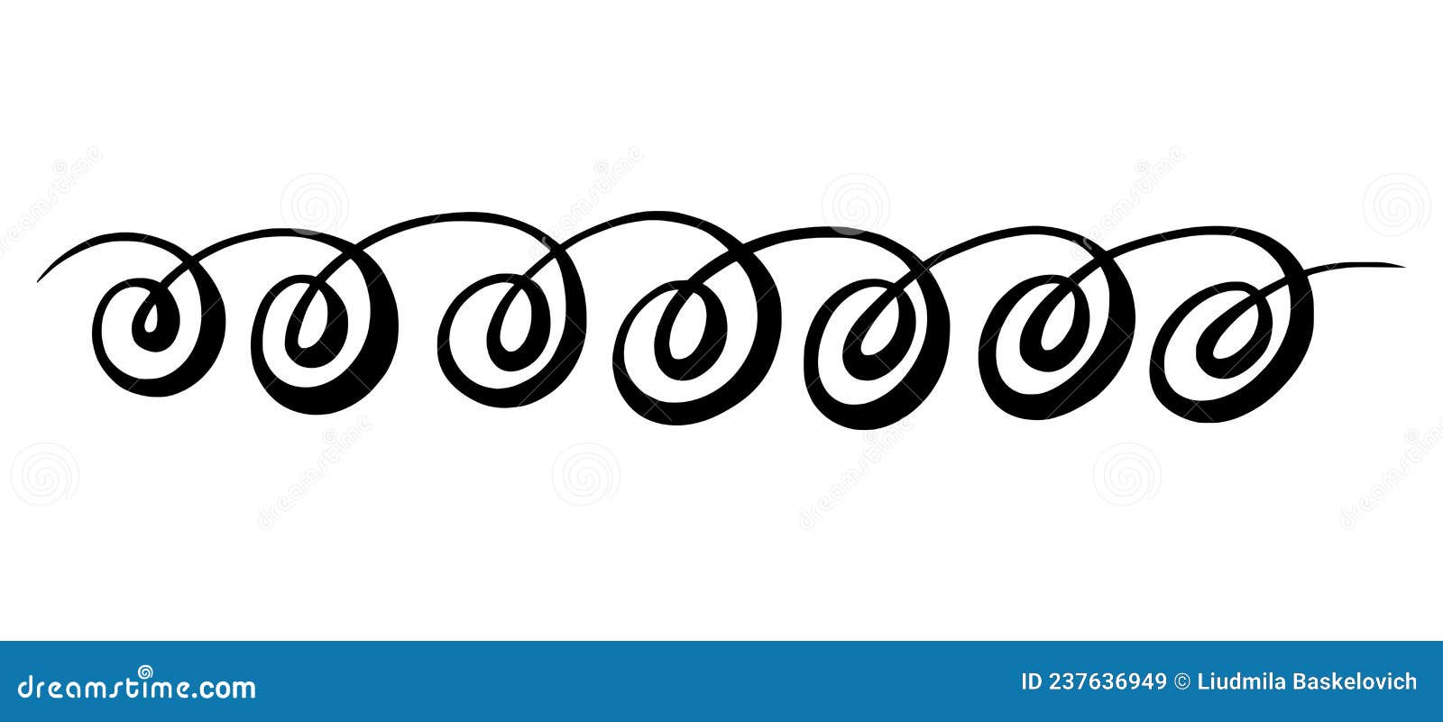 Lettering Squiggles and Swirls. Hand Drawn Calligraphic Element Stock ...