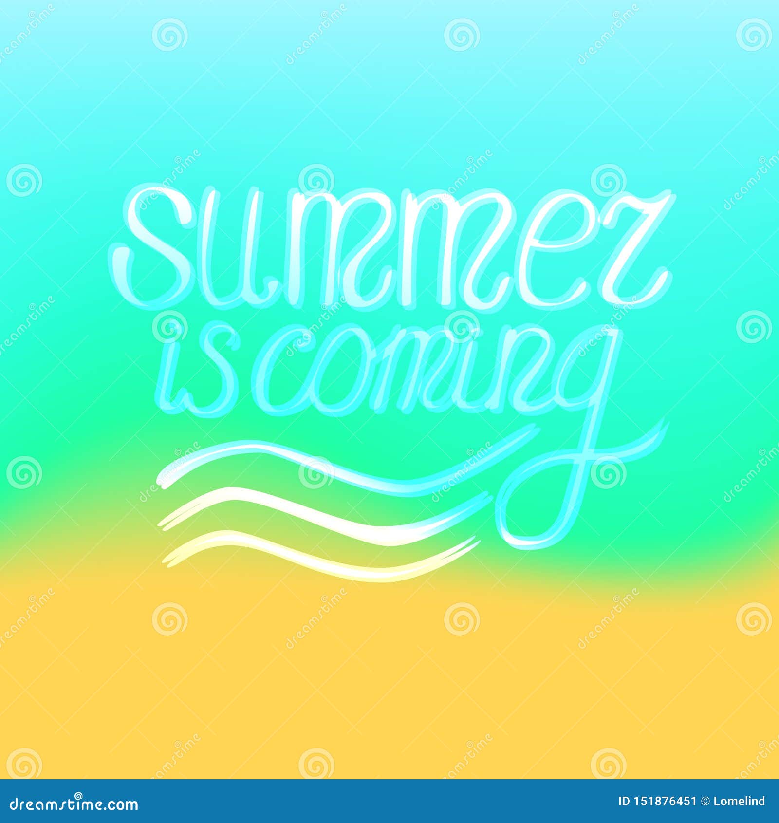 Lettering summer is coming stock illustration. Illustration of ...