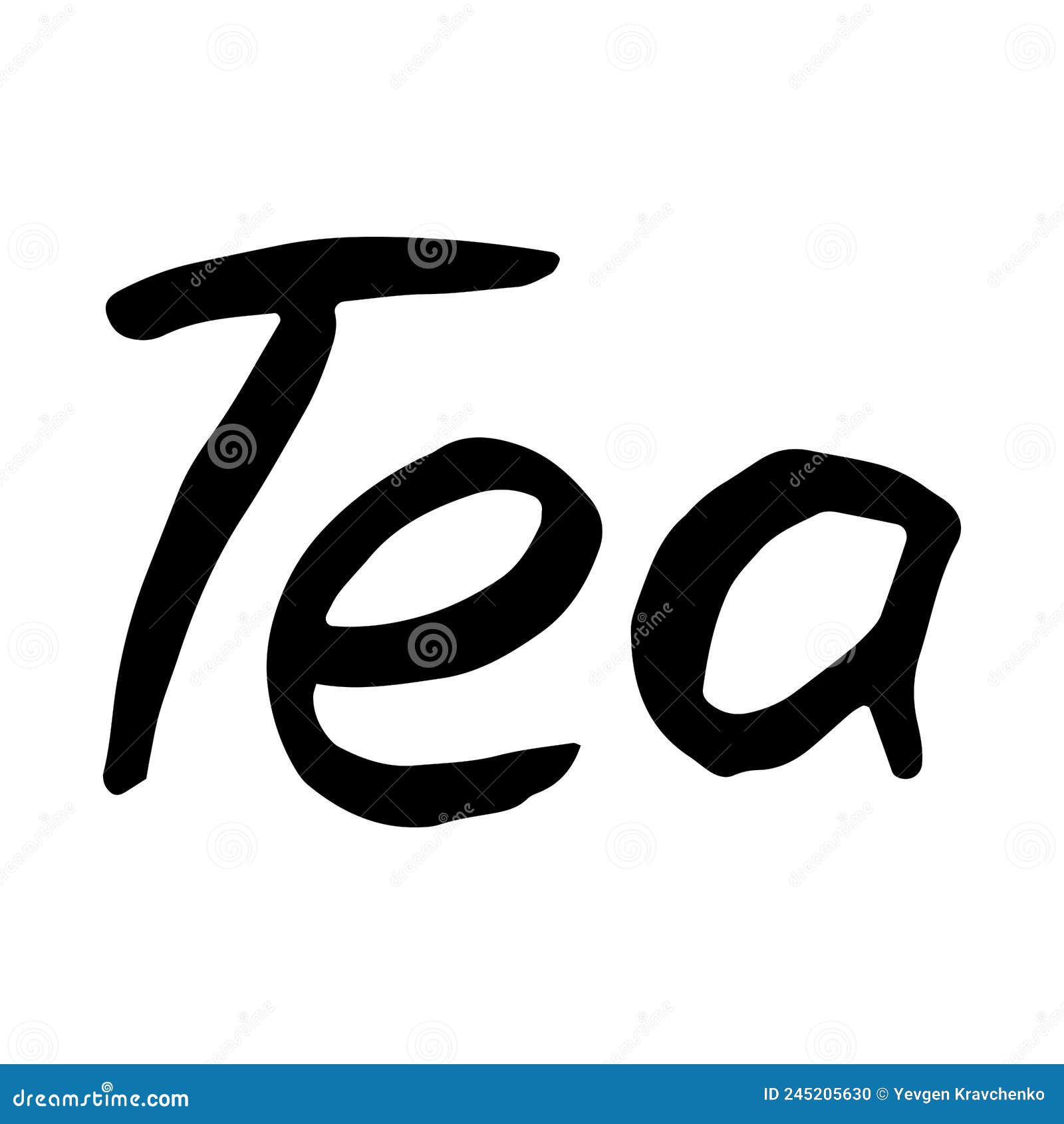 Lettering Tea. Calligraphy Inscription Tea. Handwritten Font Tea Stock ...