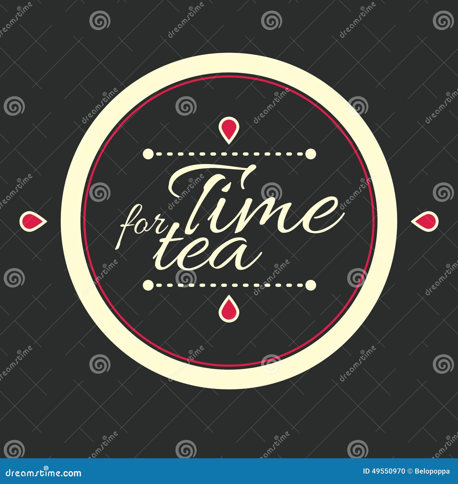 Lettering tea time stock vector. Illustration of birthday - 49550970
