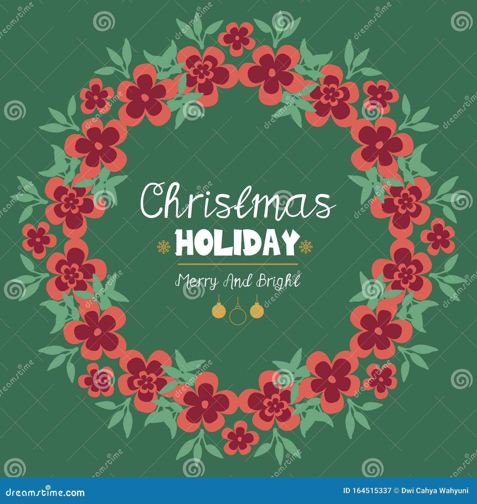 Lettering Text of Christmas Holiday, with Various Shape Pattern Red ...