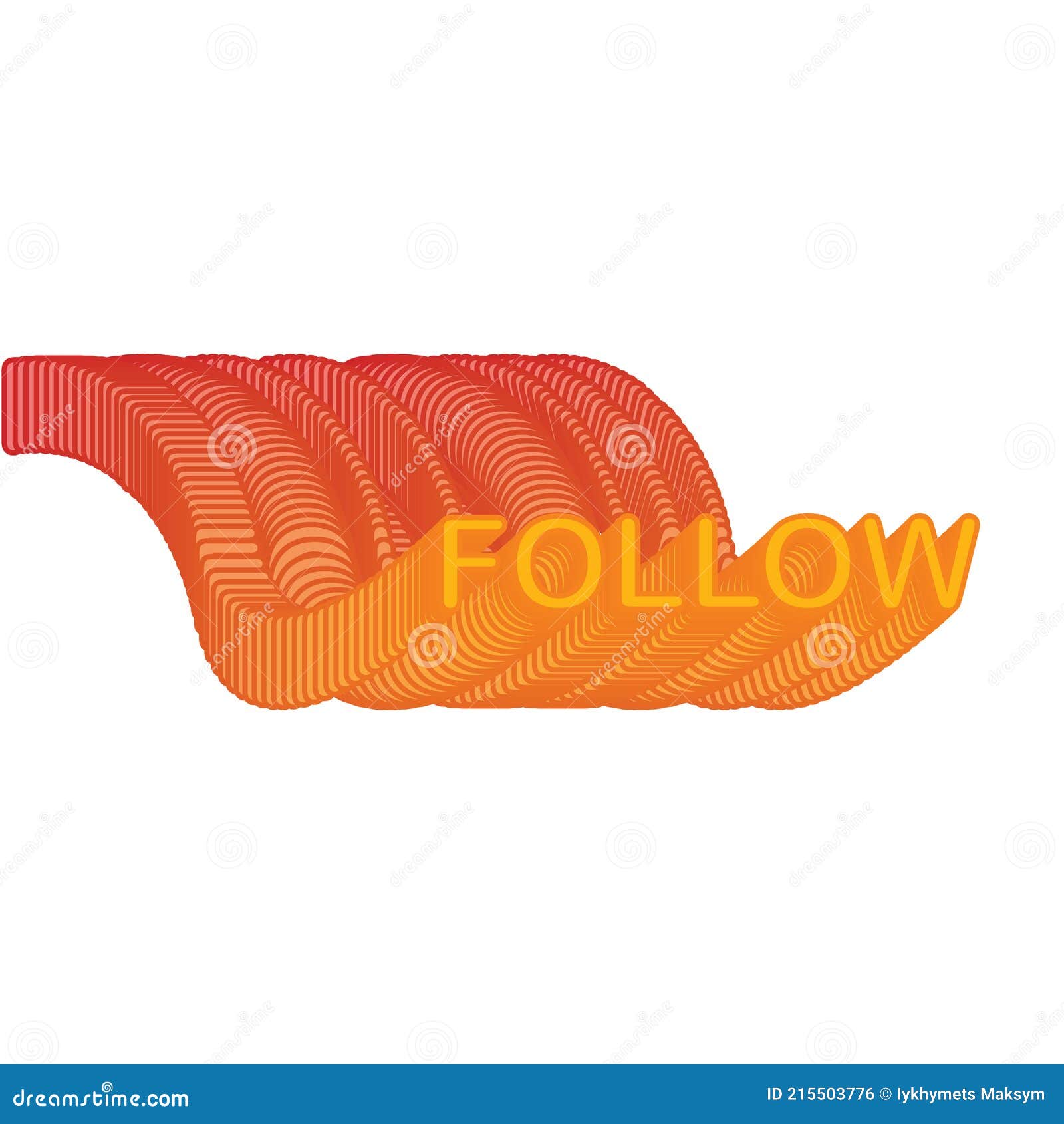 Lettering Text Follow. Isolated on White Background Stock Vector ...