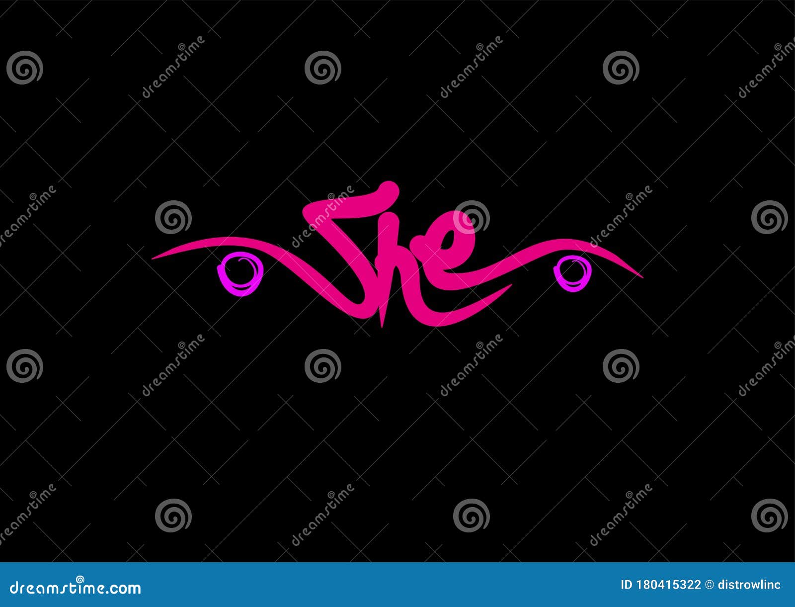 She Lettering Text Vector Illustration Stock Vector - Illustration of ...