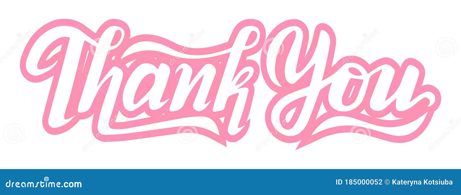 Thank You, Pink Lettering Illustration Vector File Stock Vector ...