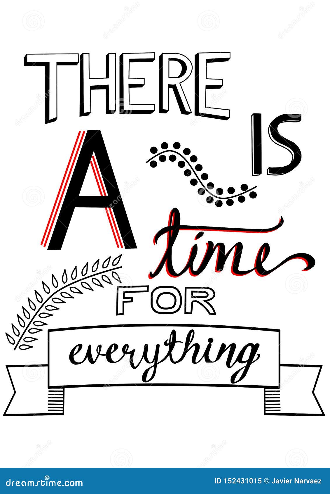 Lettering `There is a Time for Everything` Stock Vector - Illustration ...