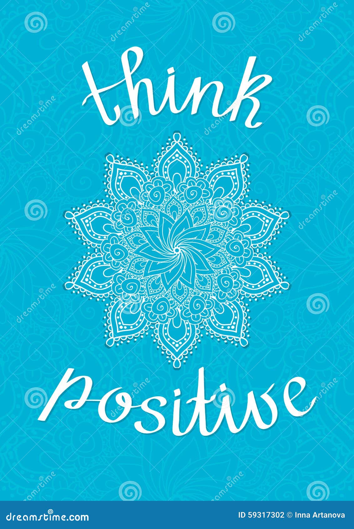 Lettering Think positive stock vector. Illustration of mind - 59317302