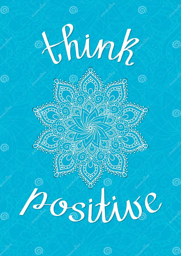 Lettering Think positive stock vector. Illustration of mind - 59317302