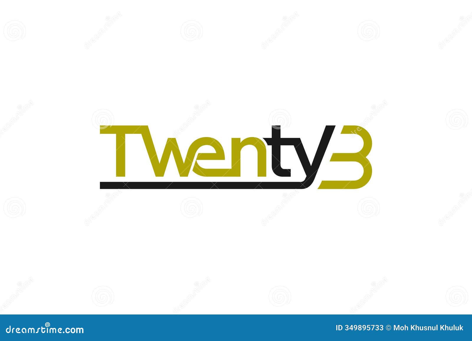 LETTERING TWENTY THREE LOGO VECTOR BLACK GOLD COLOR Stock Vector ...