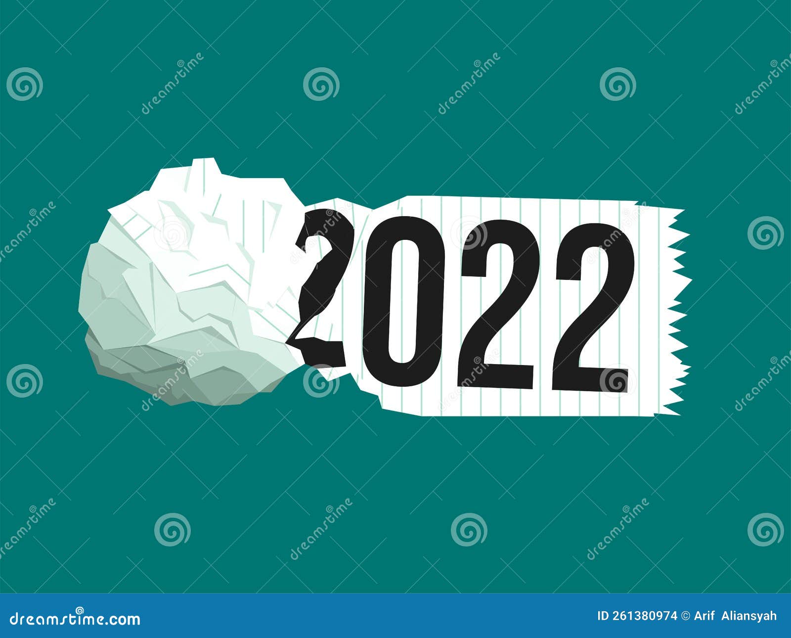 Vector Crumpled Paper Balls with 2022 Lettering Stock Vector ...