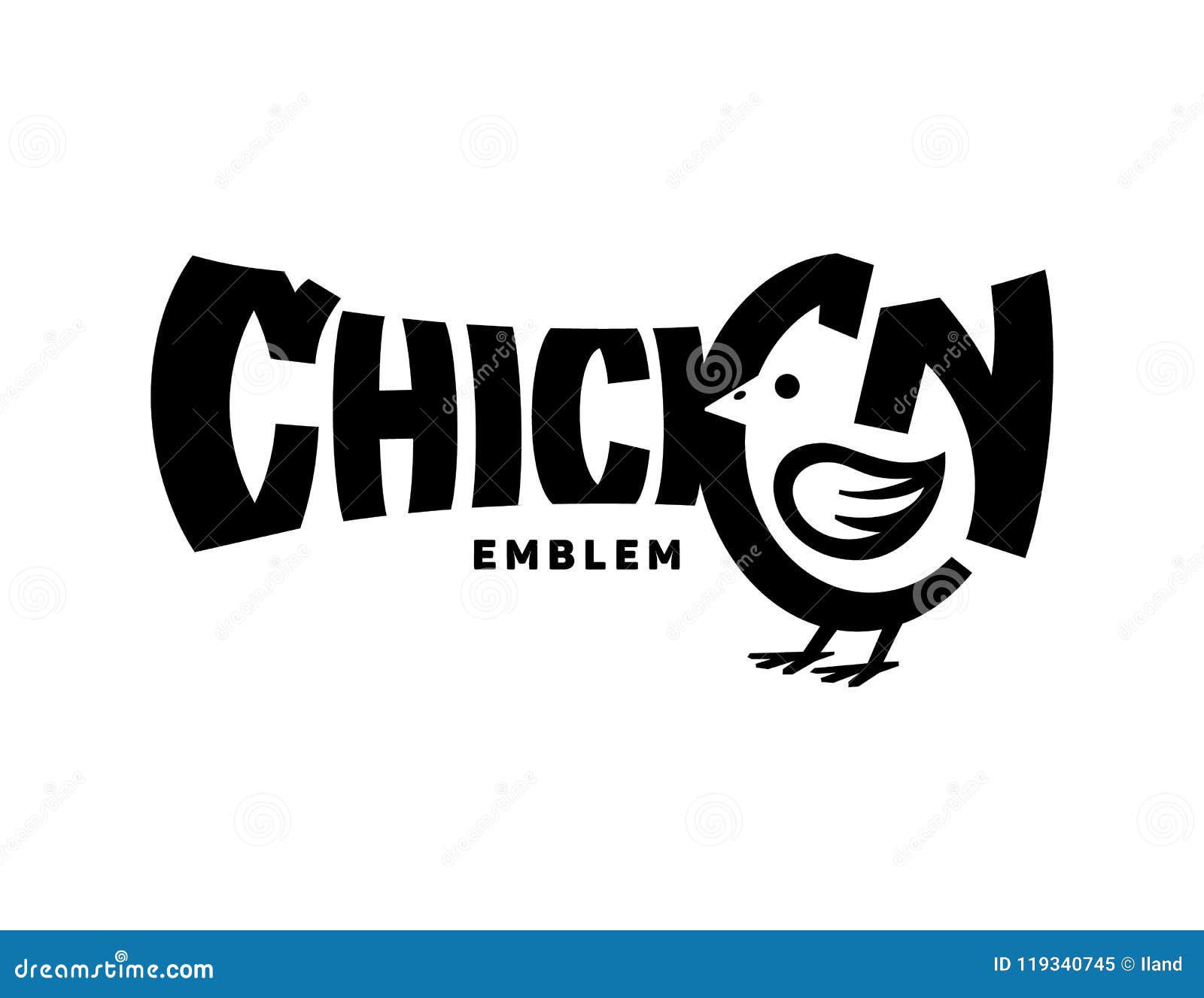 Chicken vector emblem stock vector. Illustration of company - 119340745
