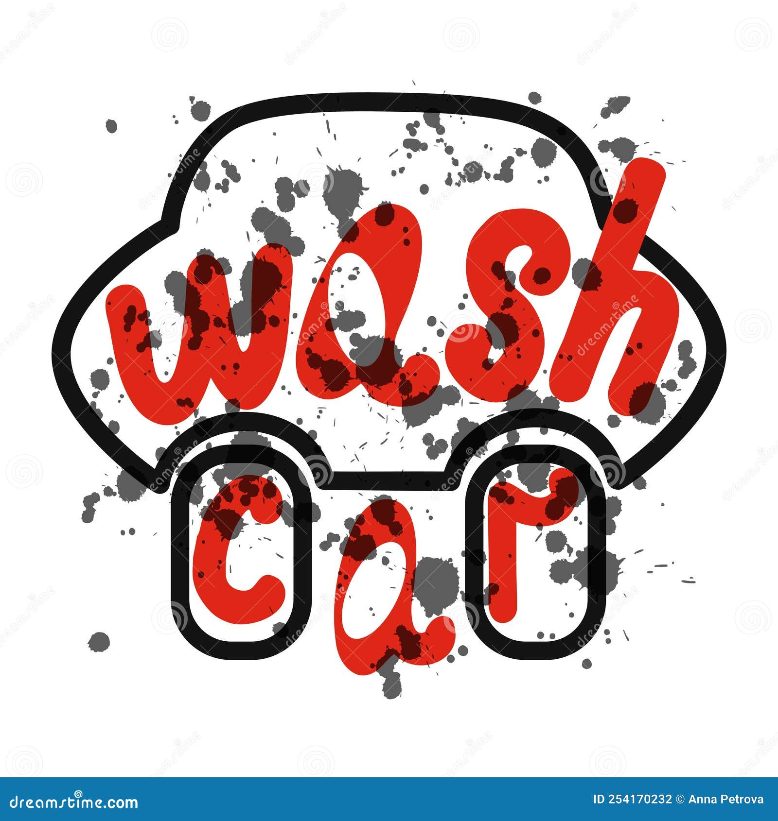 Lettering wash car stock vector. Illustration of signboard - 254170232