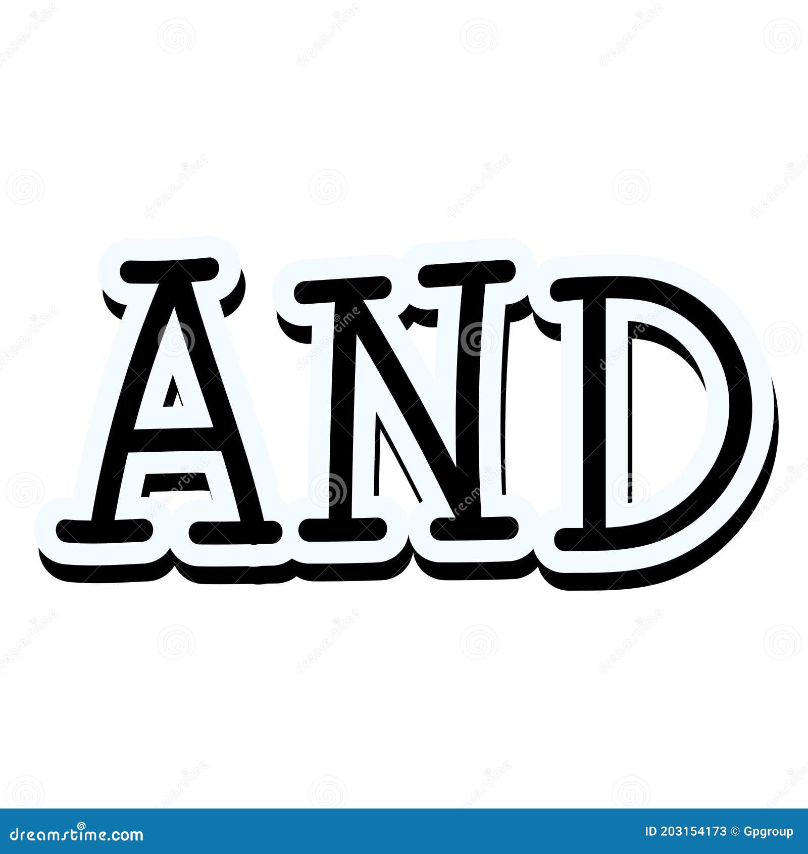 And Lettering in White Background Stock Vector - Illustration of ...