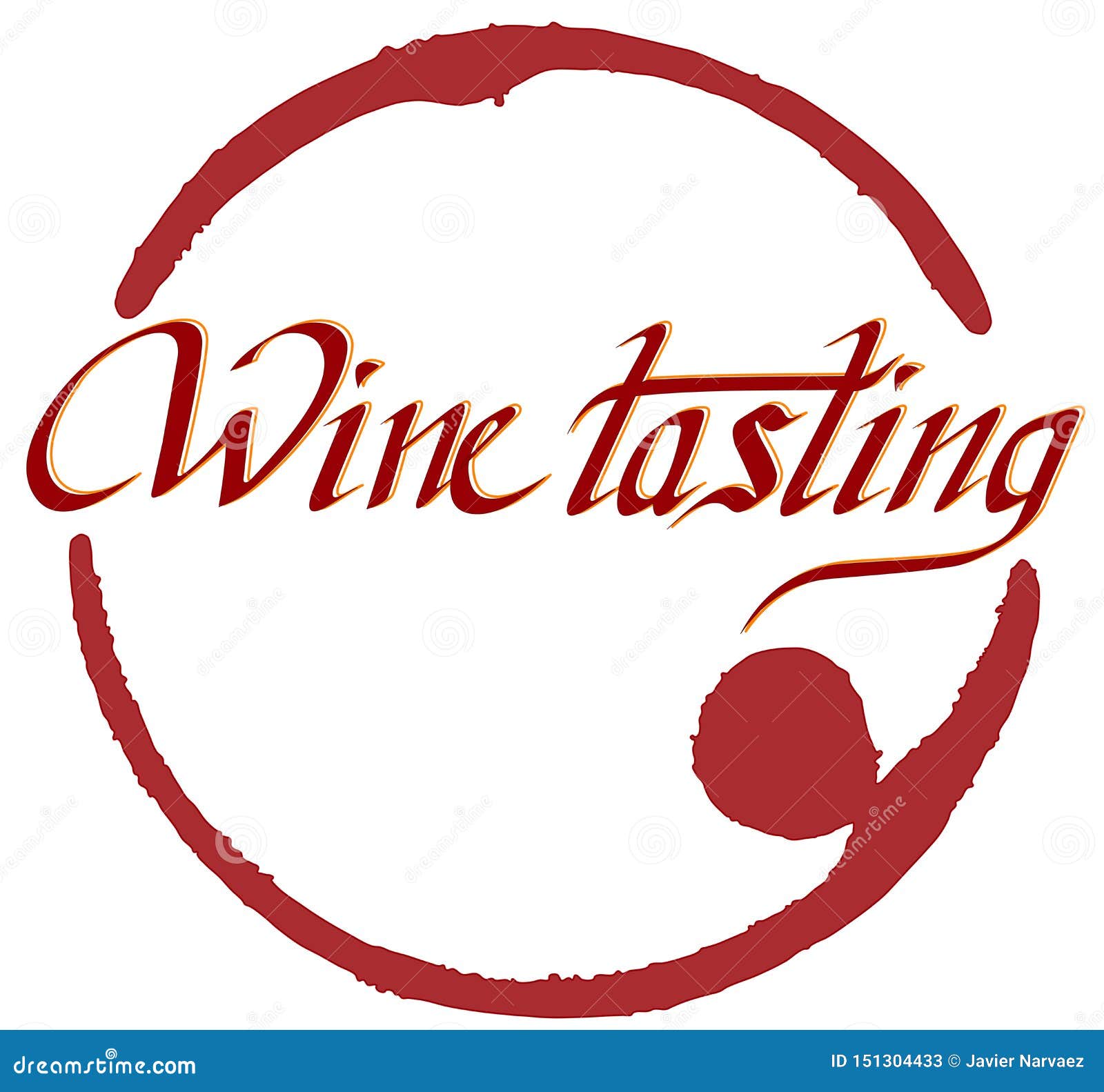 Lettering `wine Tasting` with Mark Stock Vector - Illustration of ...