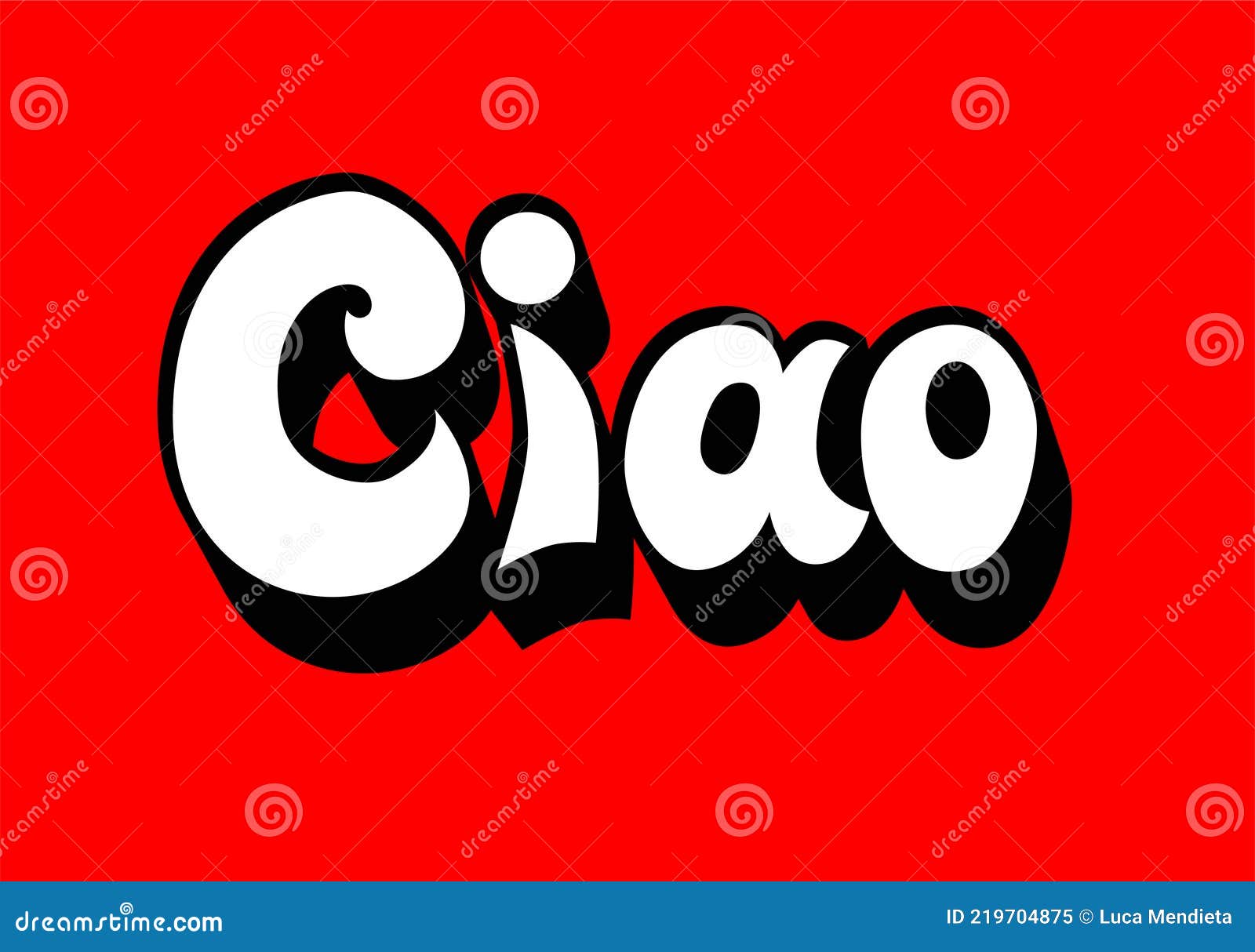 Lettering of the word Ciao stock illustration. Illustration of ciao ...