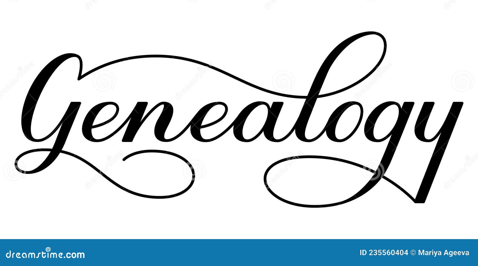 Lettering word genealogy stock vector. Illustration of family - 235560404